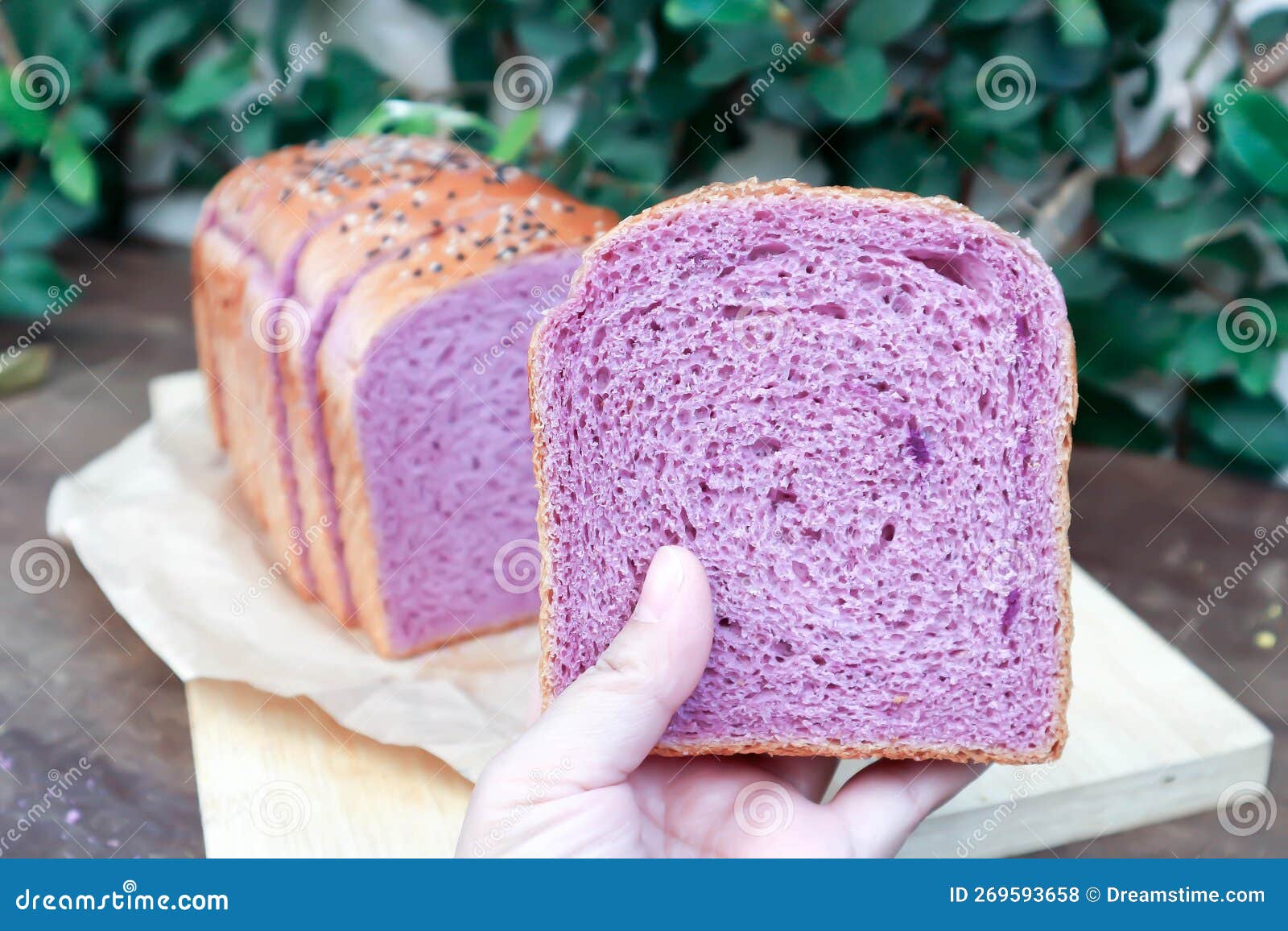 Loaf of Bread ,sweet Potato Bread with Sesame Stock Photo - Image of ...