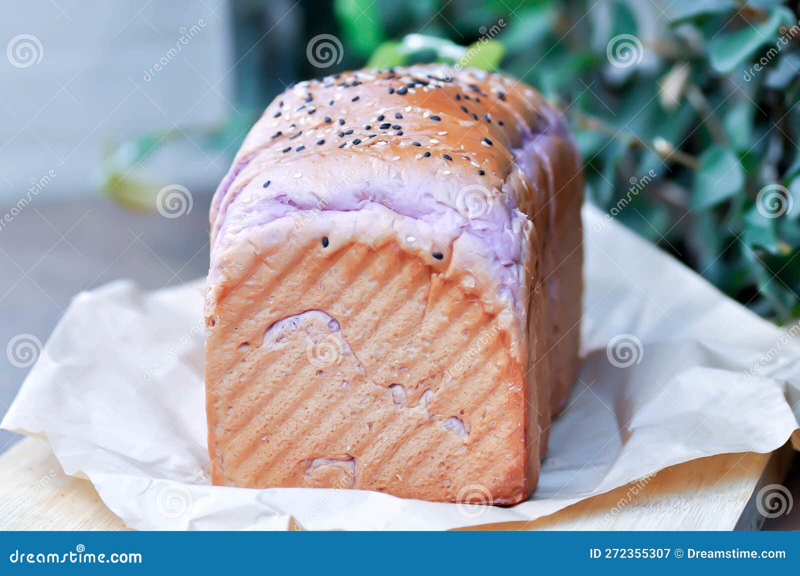 Loaf of Bread ,sweet Potato Bread with Sesame Stock Image - Image of ...