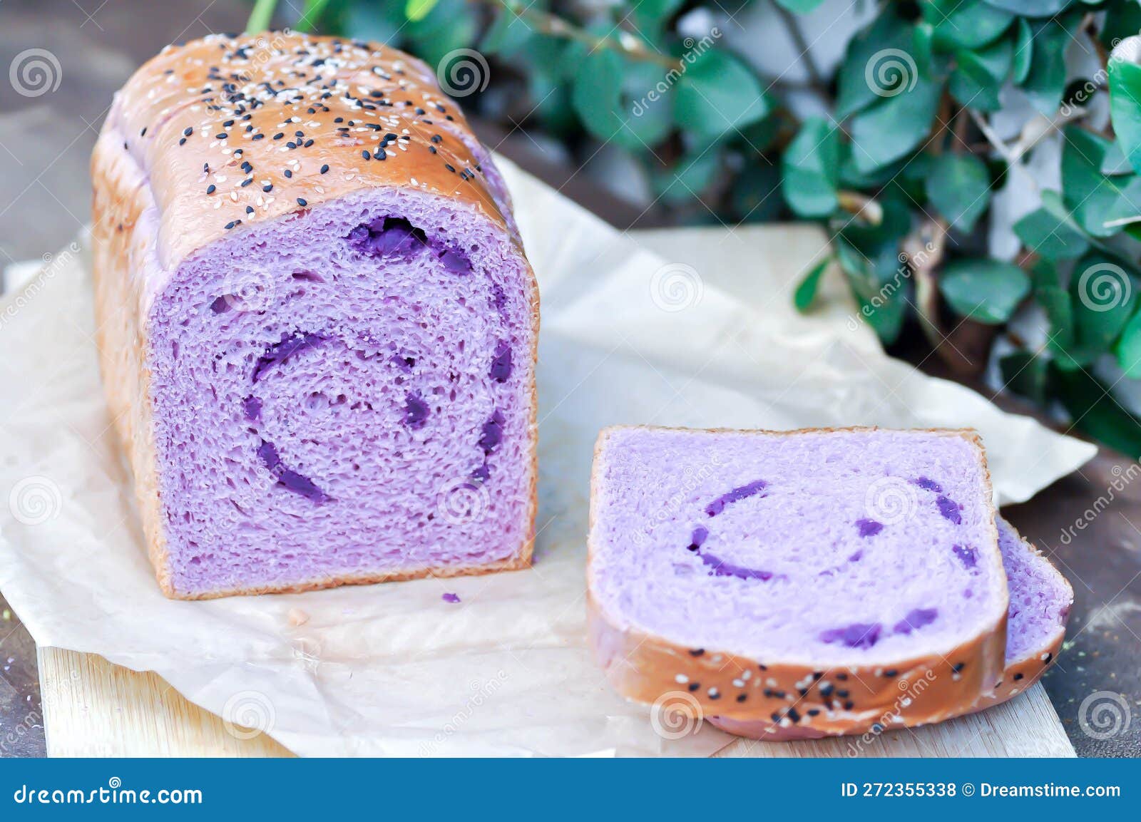 Loaf of Bread ,sweet Potato Bread with Sesame Stock Photo - Image of ...