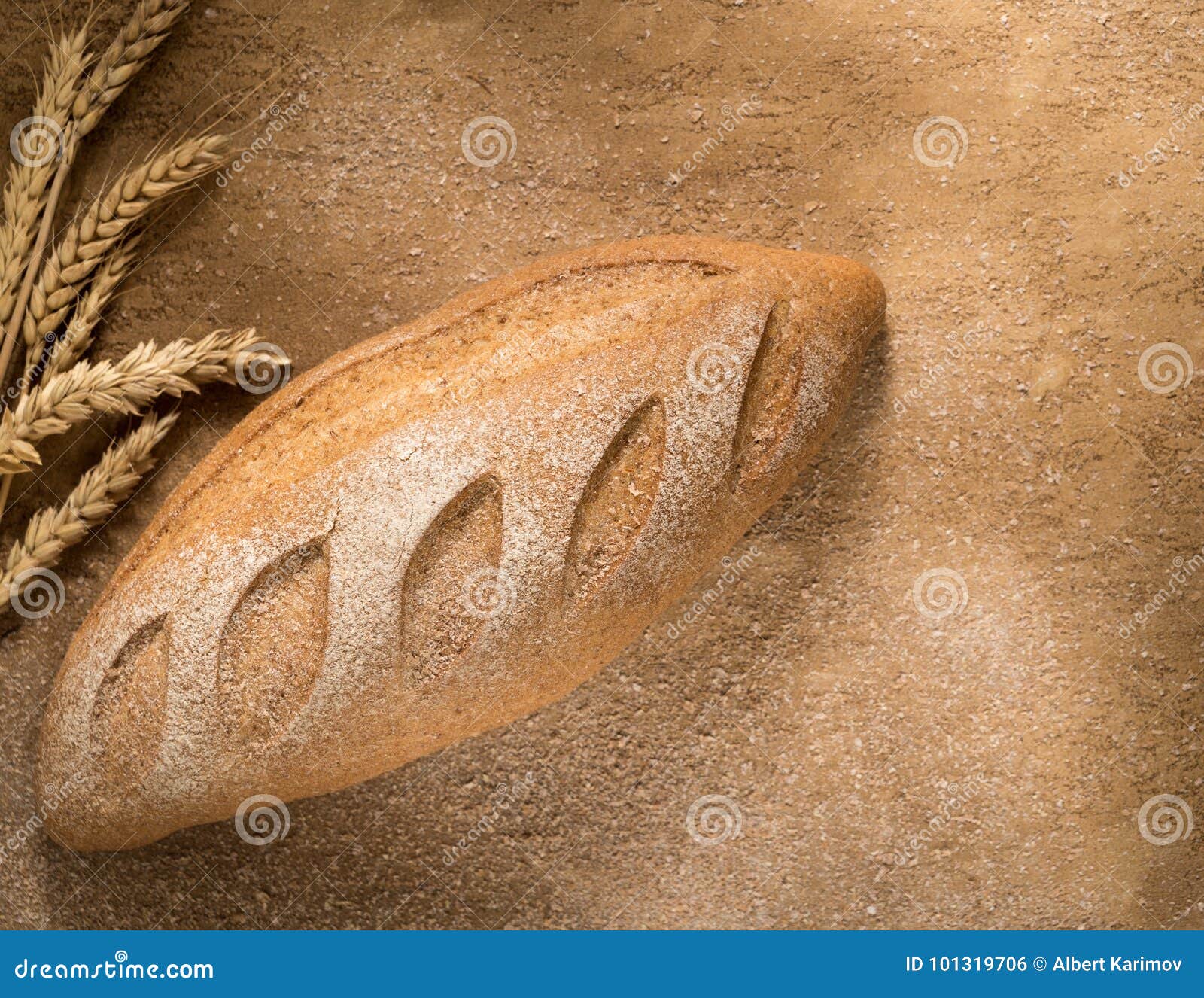 Loaf of bread top view stock photo. Image of bakery - 101319706