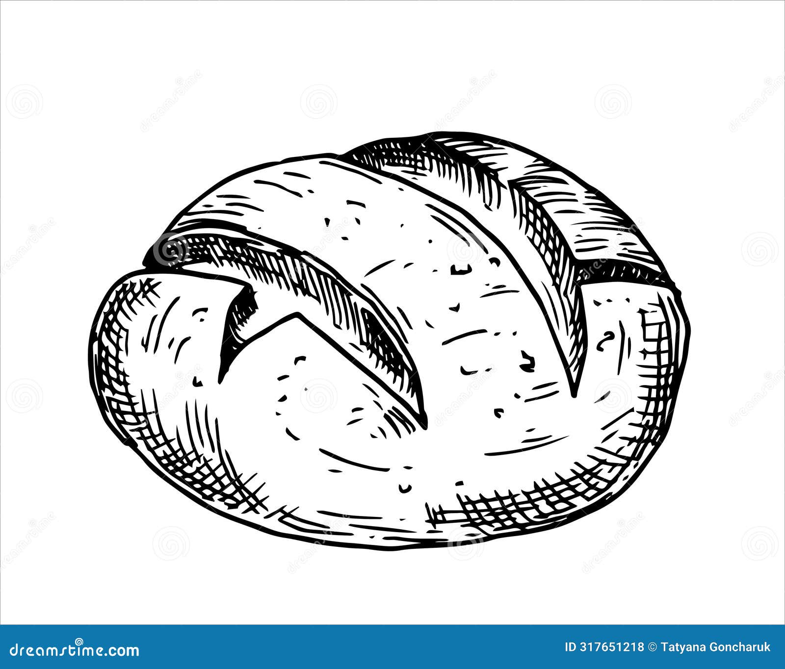 Loaf of Bread, Vector Drawing in Sketch Style Stock Illustration ...