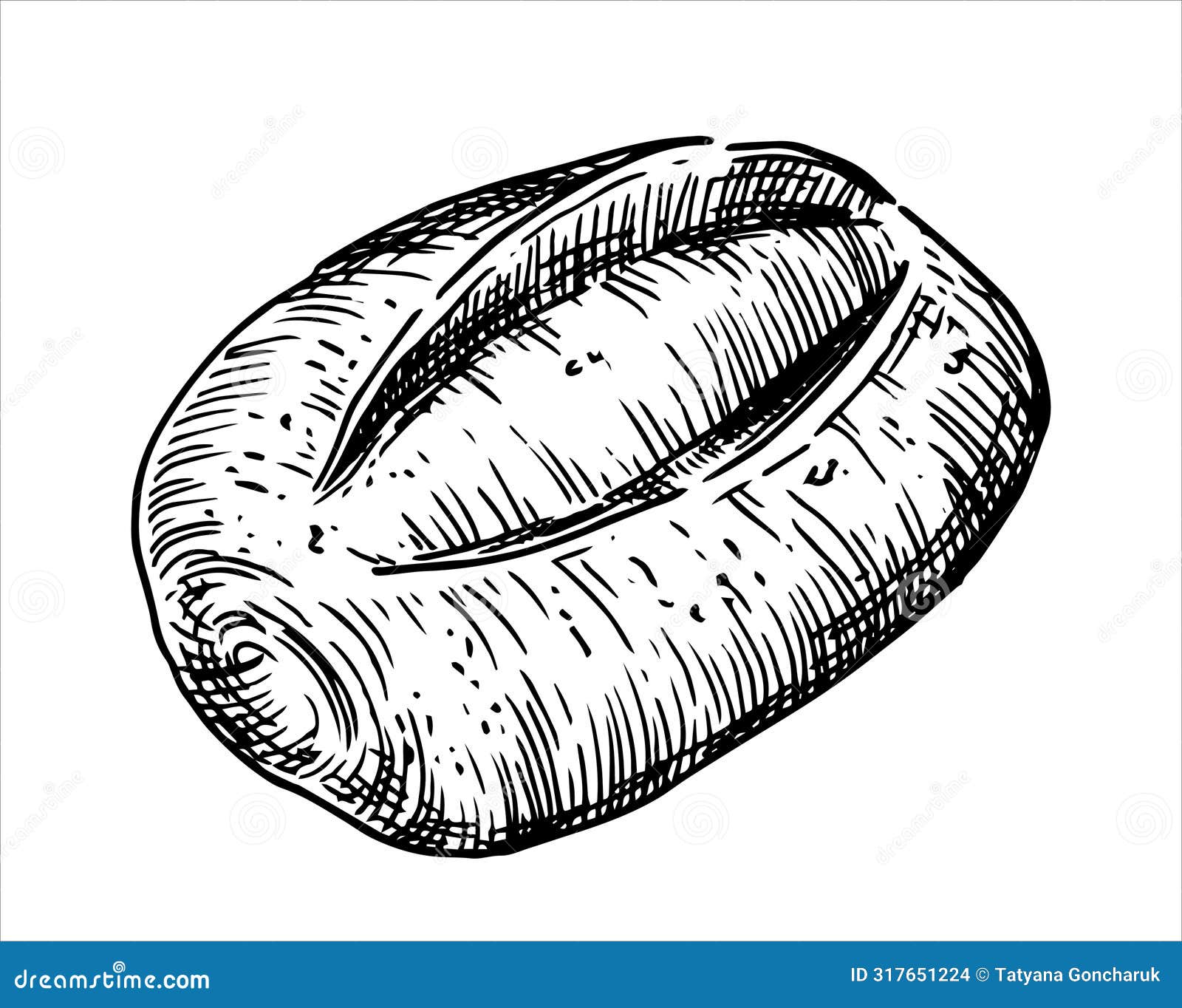 Loaf of Bread, Vector Drawing in Sketch Style Stock Illustration ...