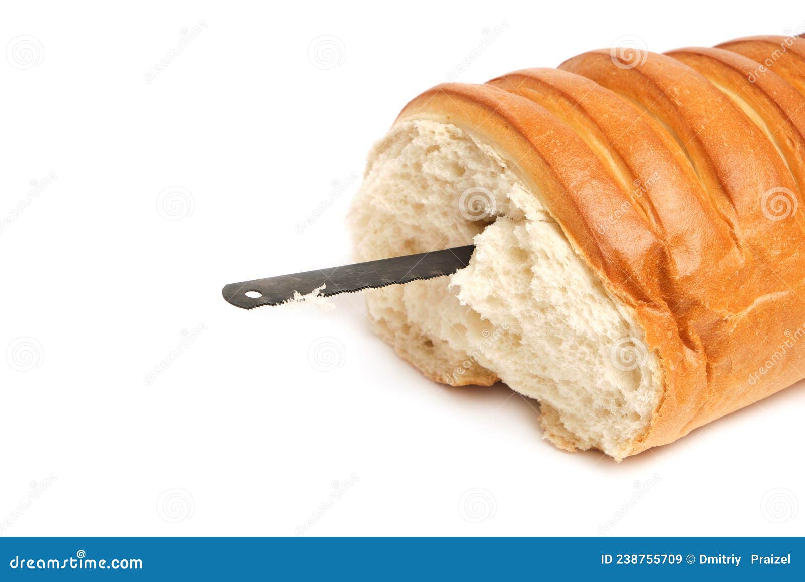 Loaf Loaf Broken In Half, With Hacksaw For Metal Inside.Tool, Concept ...