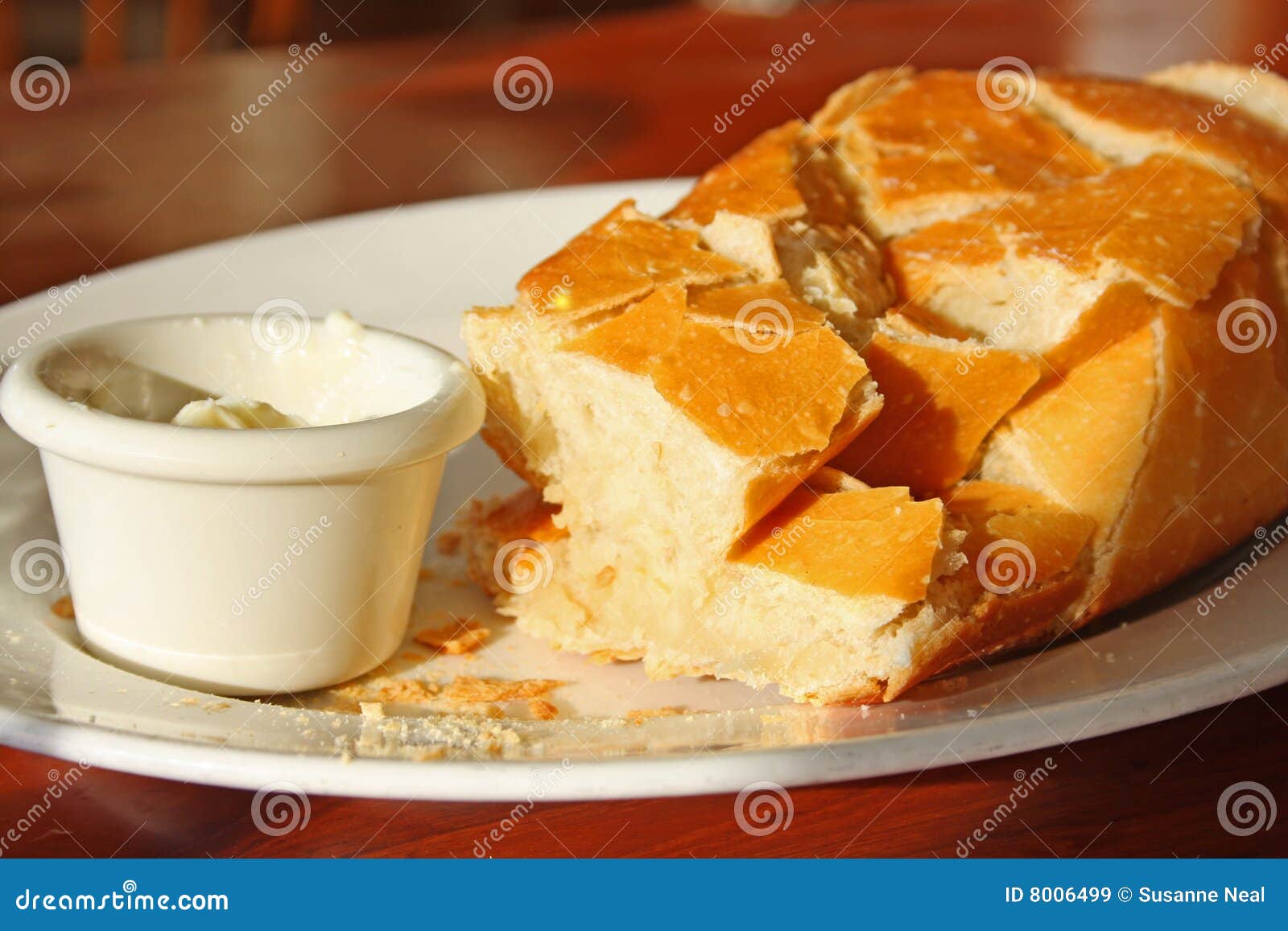 Loaf Of Crusty Bread And Butter Picture. Image: 8006499