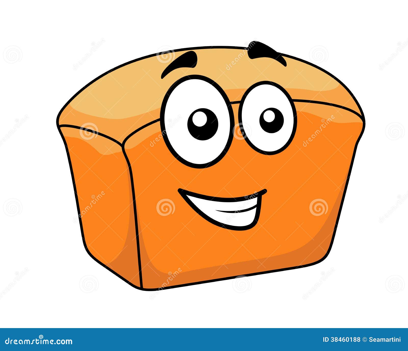 Loaf of Crusty White Bread with a Happy Face Stock Vector ...