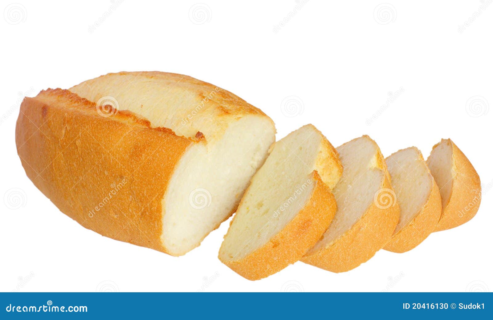 Loaf, cut into slices stock photo. Image of natural, isolated - 20416130
