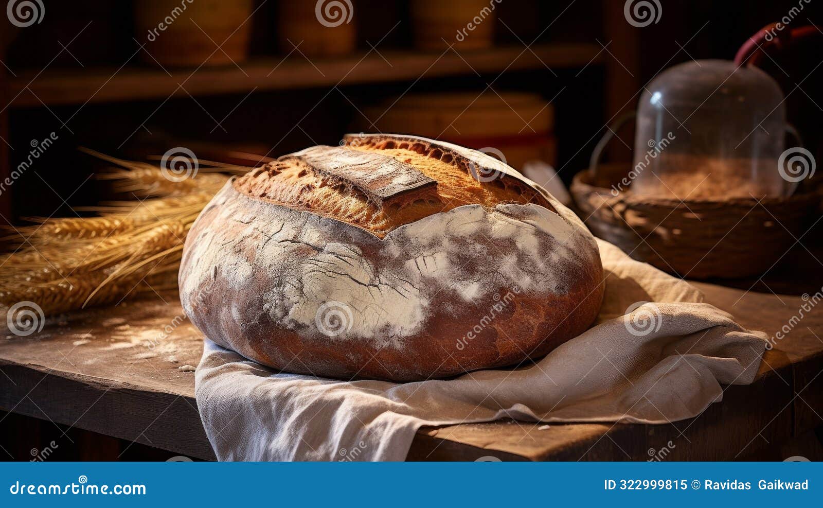 Rustic Artisan Bread Loaf Showing Crumb Texture Transparent Background ...