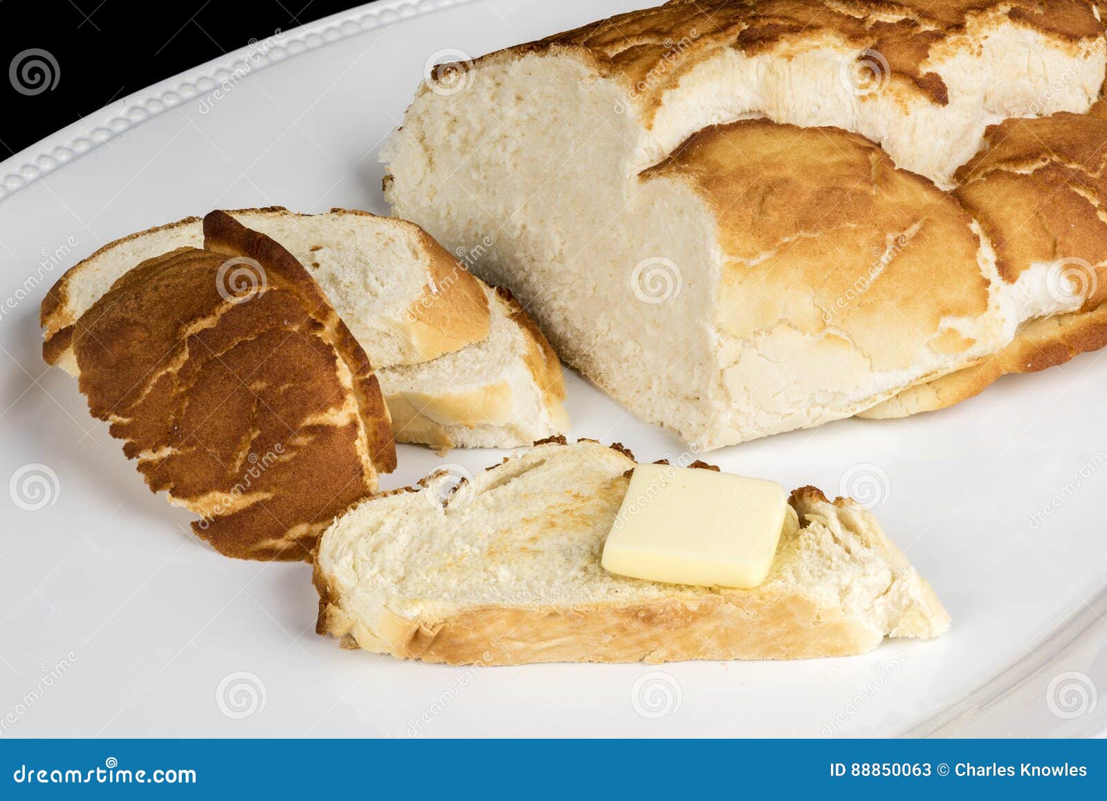 Loaf of Fresh Bread and Butter Stock Image - Image of toast, sliced ...