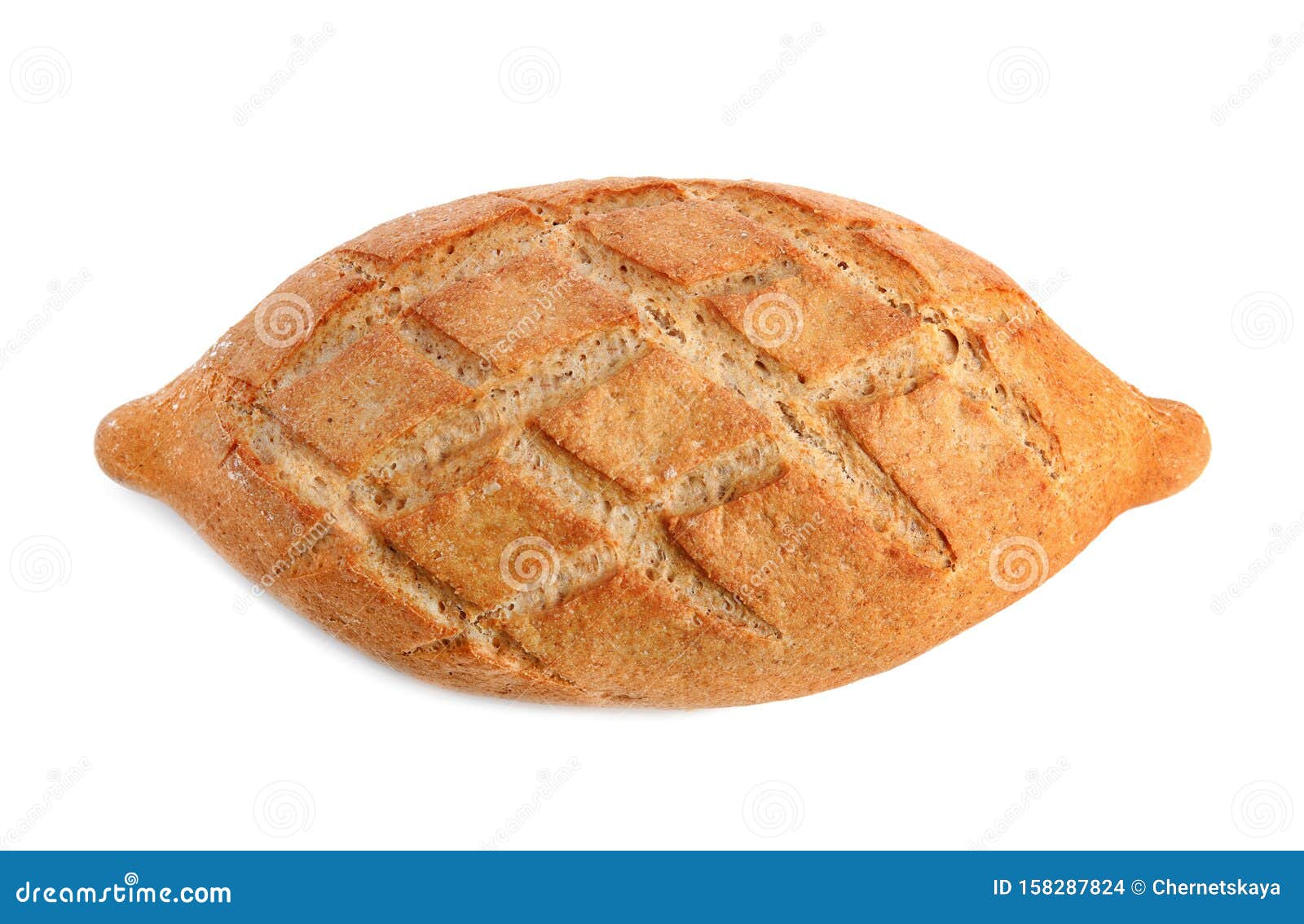 Loaf of Fresh Bread on White Background Stock Photo - Image of ...
