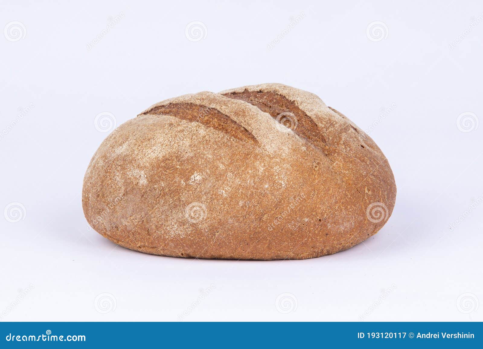 A Loaf of Fresh Crunchy Rye Bread on a White Background Stock Image ...