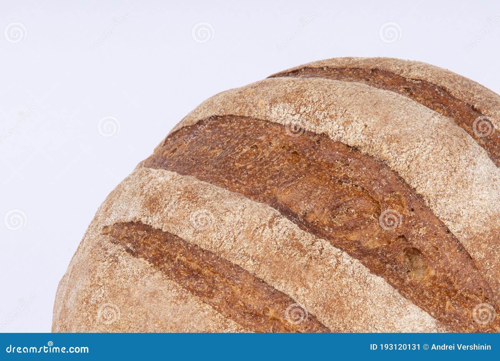 A Loaf of Fresh Crunchy Rye Bread on a White Background Stock Image ...