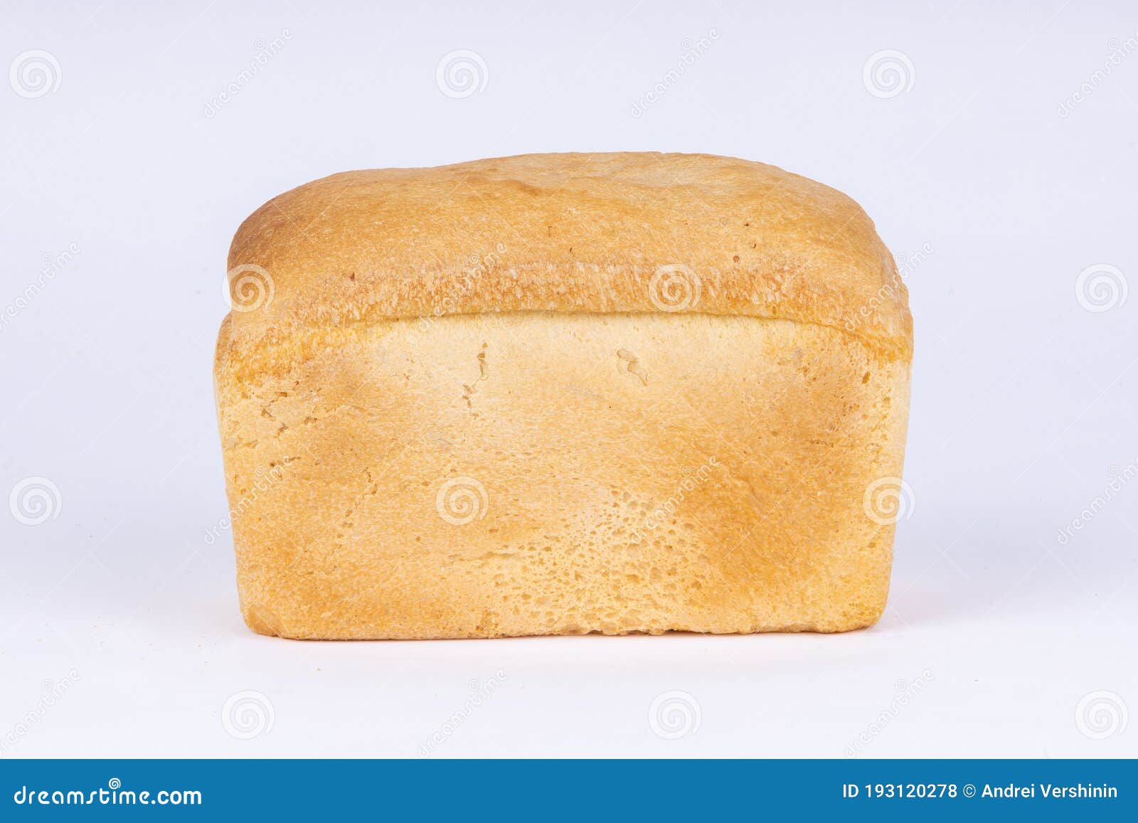 A Loaf of Fresh Wheat Bread on a White Background Stock Photo - Image ...