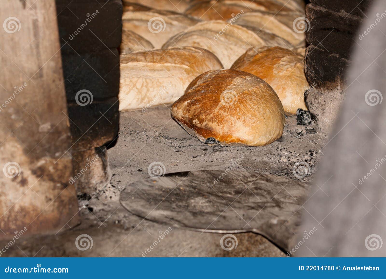 Loaf of Freshly Bread Being Cooked Stock Photo - Image of eating, oven ...