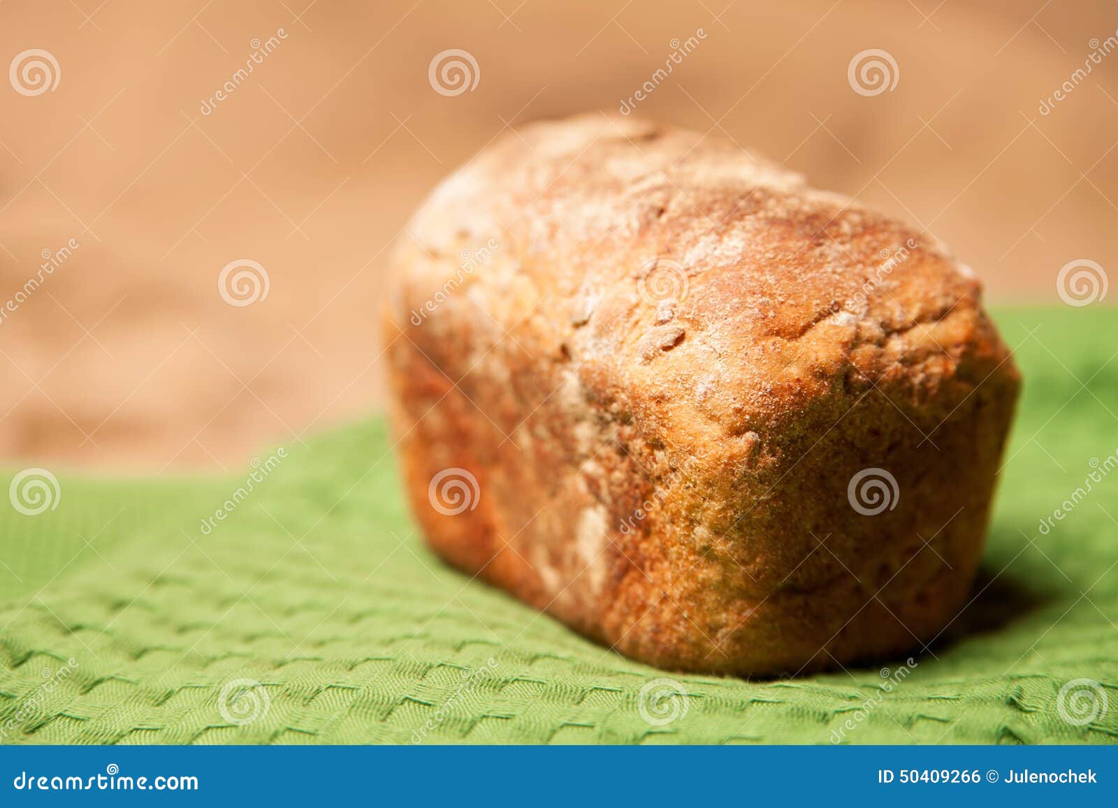 Loaf of Grey Wheat Rye Bread on Napkin Stock Photo - Image of brown ...