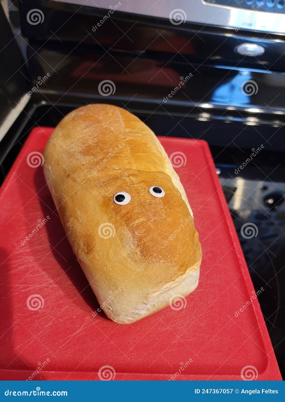 Loaf of Homemade Bread with Googly Eyes Stock Image - Image of fresh ...