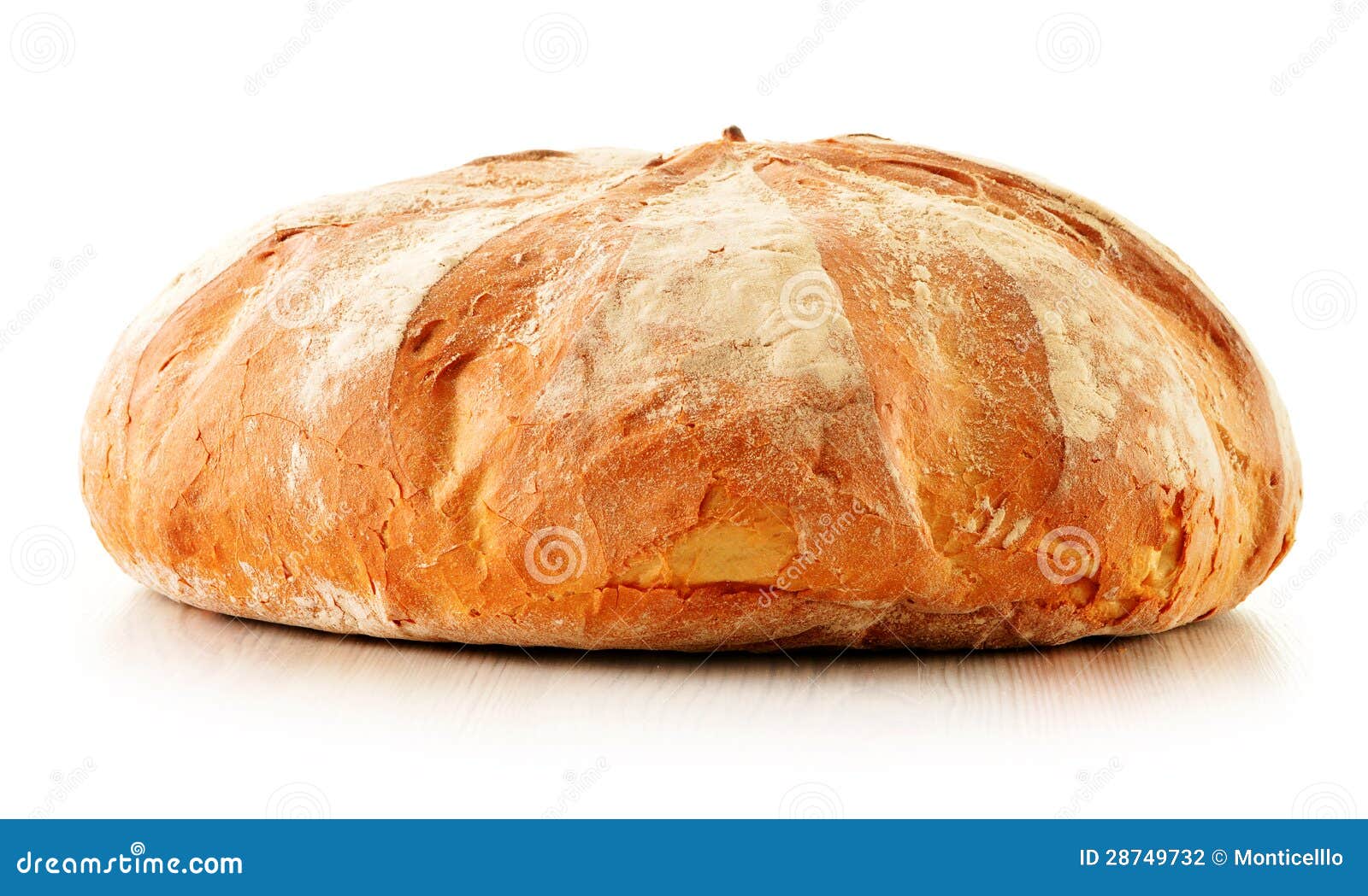 Loaf of Large Bread and Rolls on White Stock Photo - Image of ...