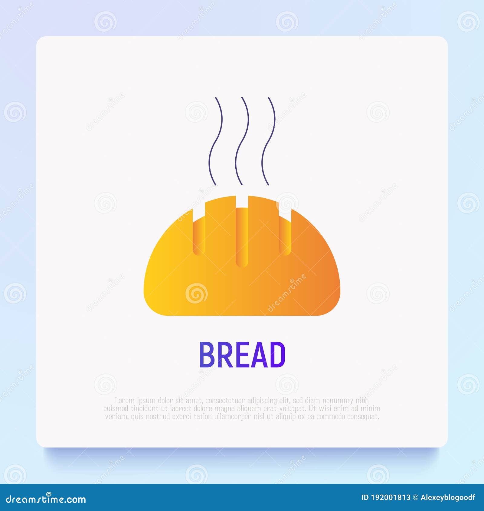 Loaf Od Bread Icon in Flat Gradient Style. Modern Vector Illustration ...