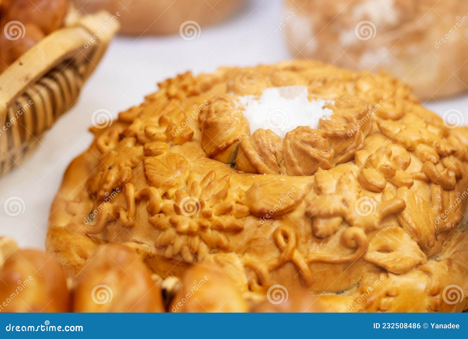 Loaf Russian Traditional Wedding Bread, Original Pastry Bun with ...