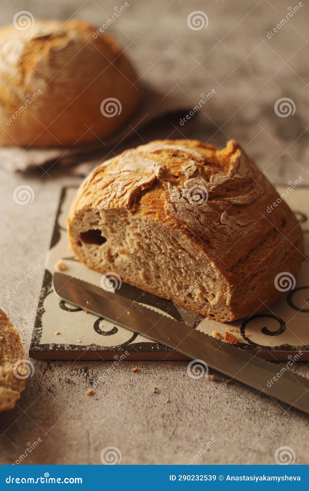 A Loaf of Rye Bread in Rustic Style Stock Image - Image of bake ...