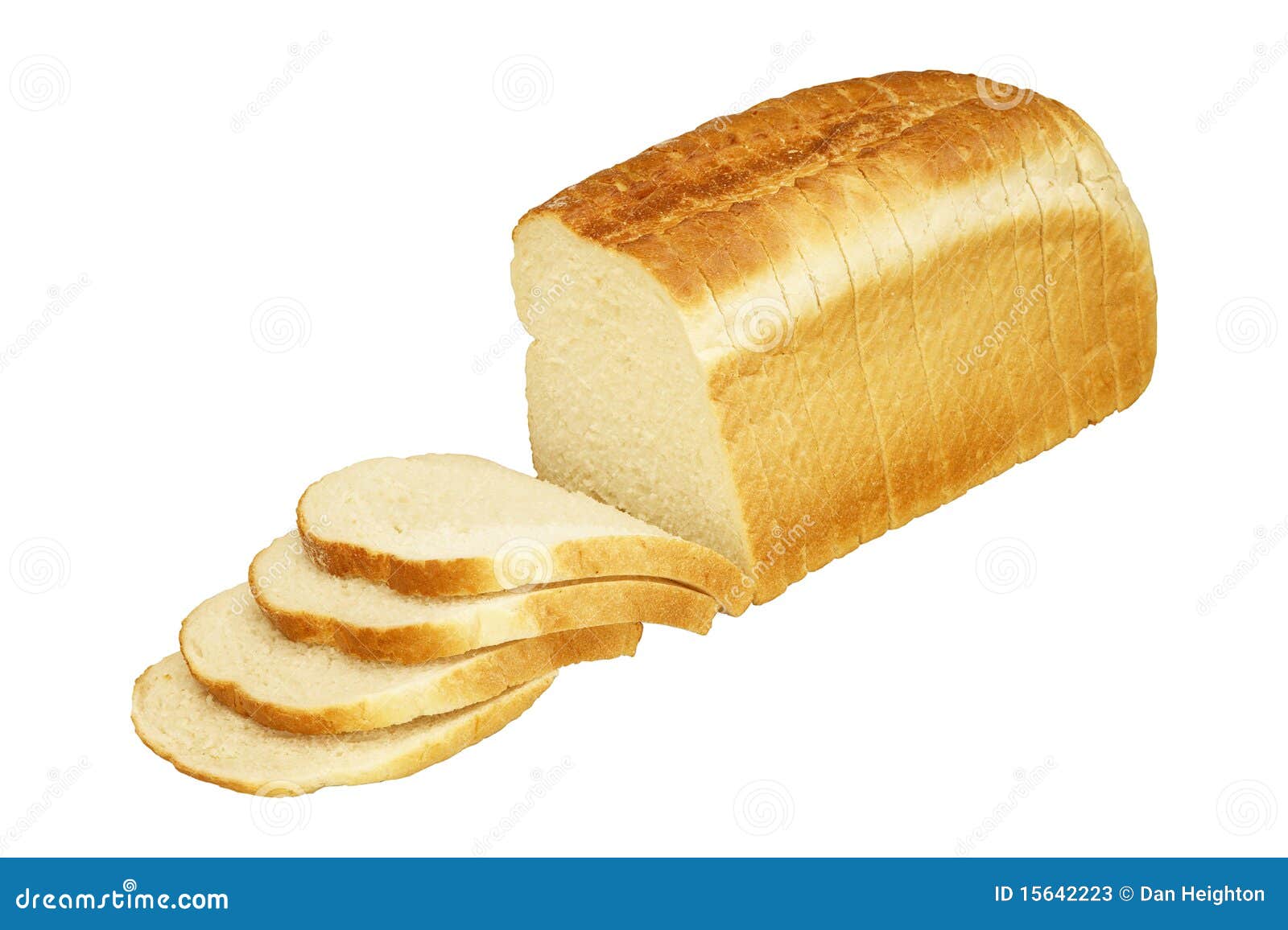 Loaf of sliced white bread stock image. Image of eating - 15642223