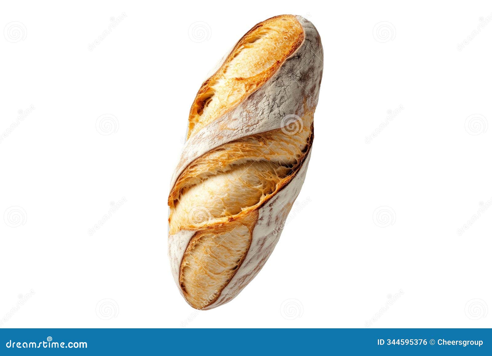 Loaf of Sourdough Bread, Crust and Texture Isolated on White ...