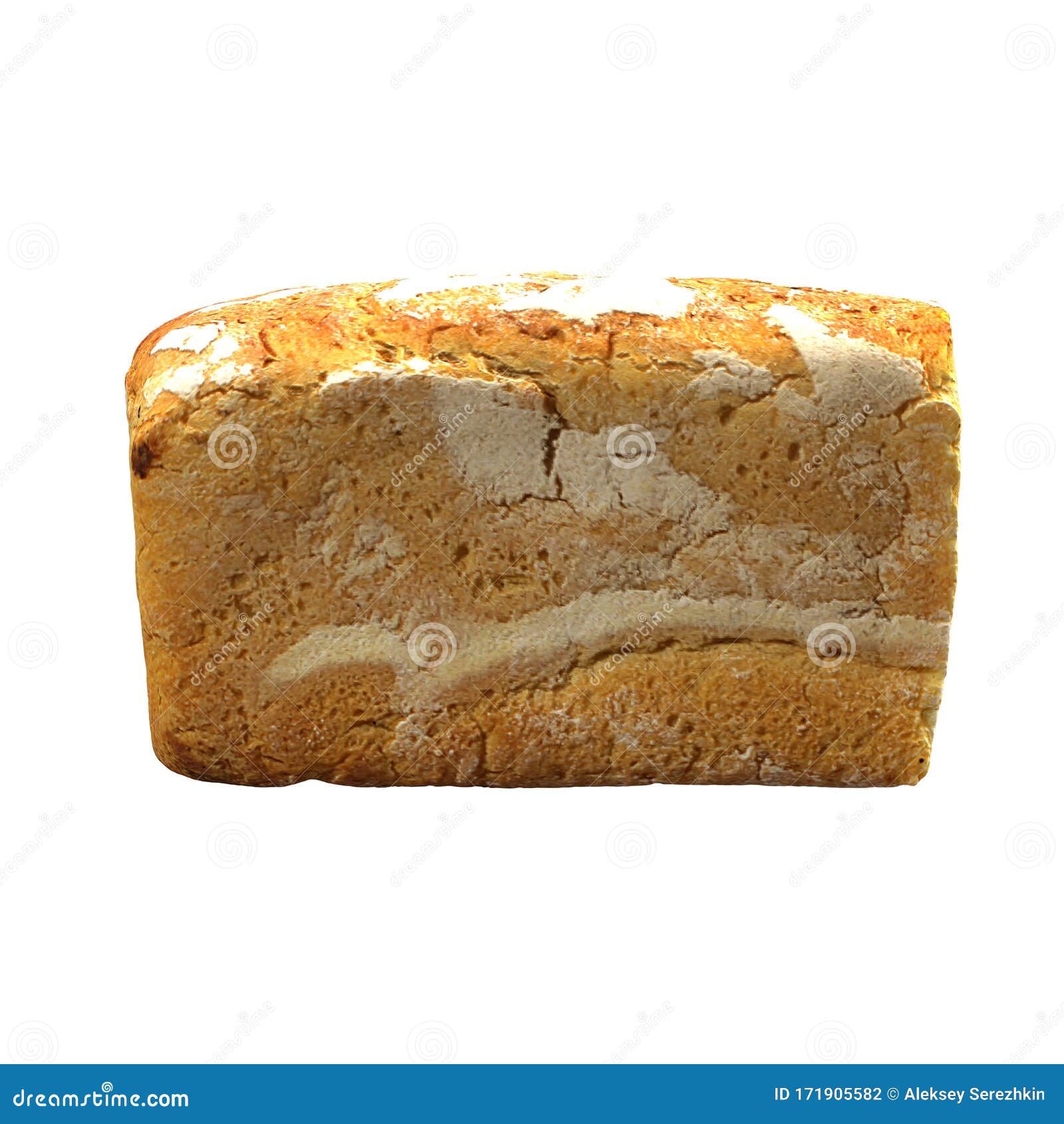 A Loaf of White Bread on a White Background. Isolate Stock Illustration ...