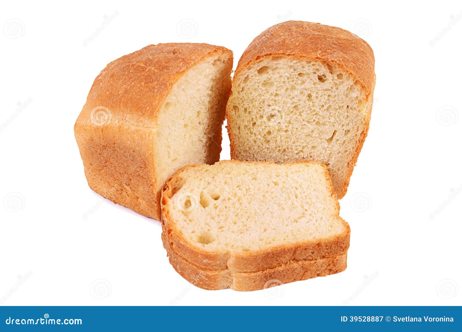 Loaf of White Bread Isolated on White Background Stock Image - Image of ...