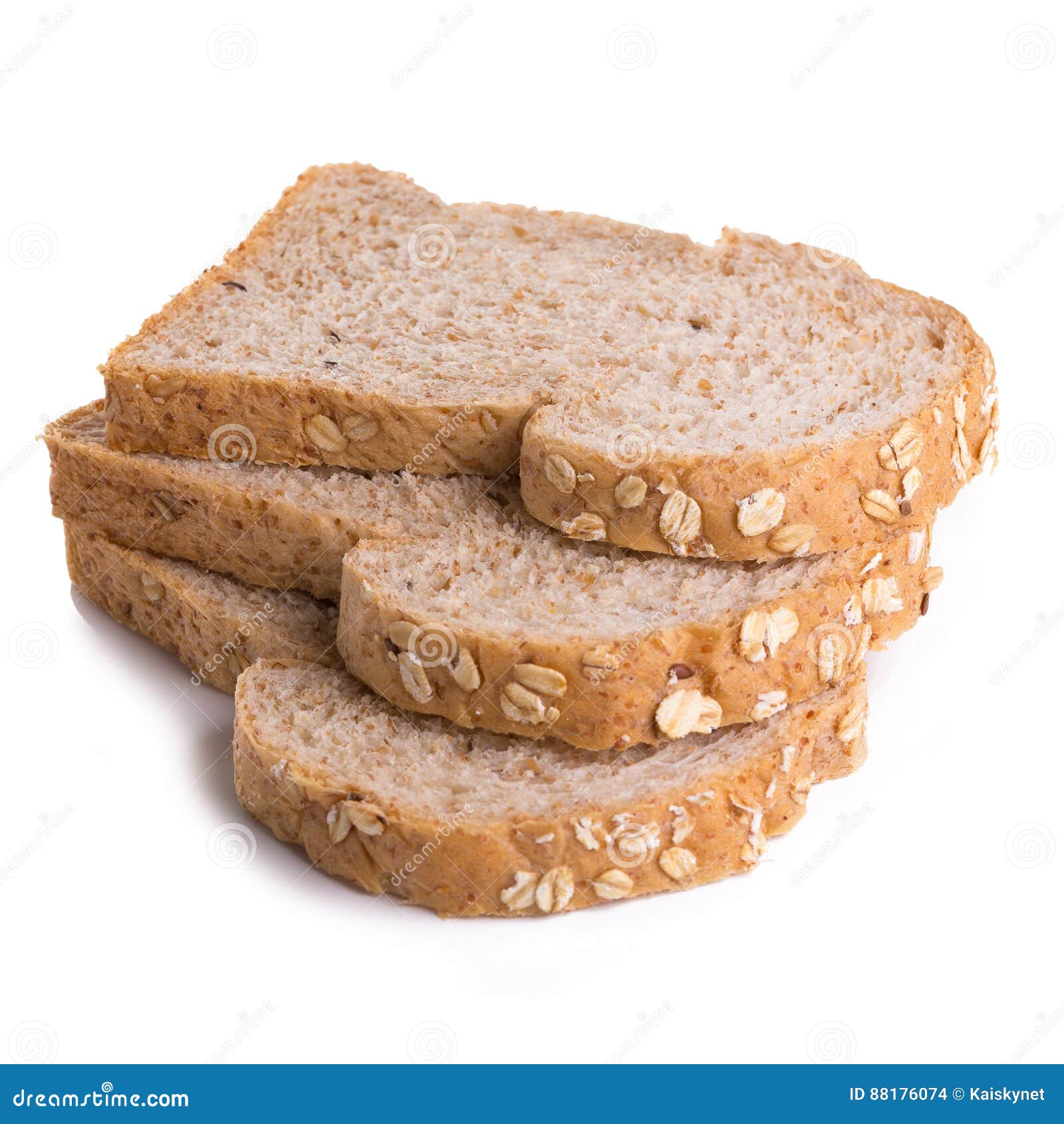 Loaf of Whole Wheat Bread Isolated on White Background. Stock Photo ...
