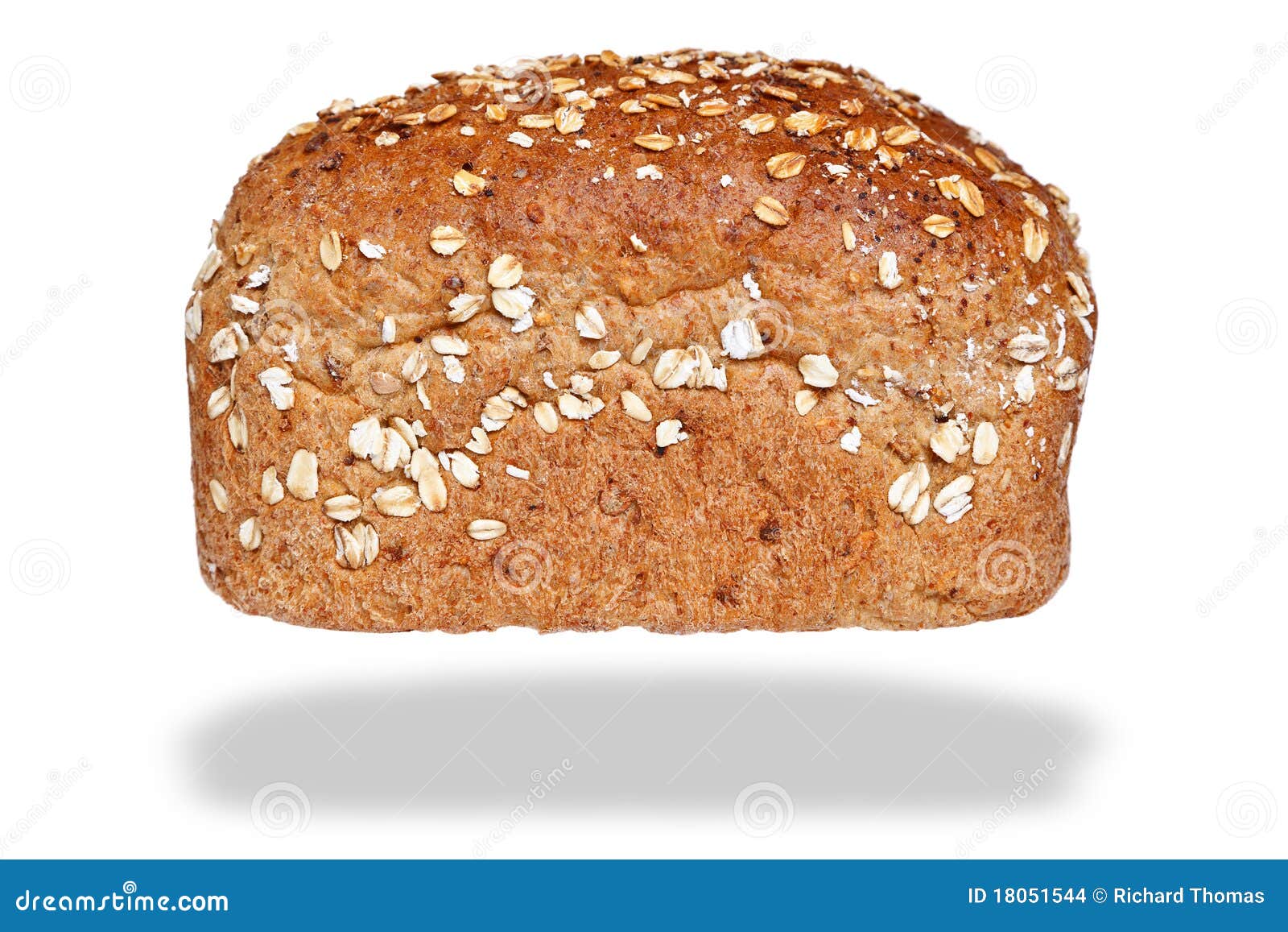 Loaf Of Wholemeal Bread On White Background Stock Photography ...