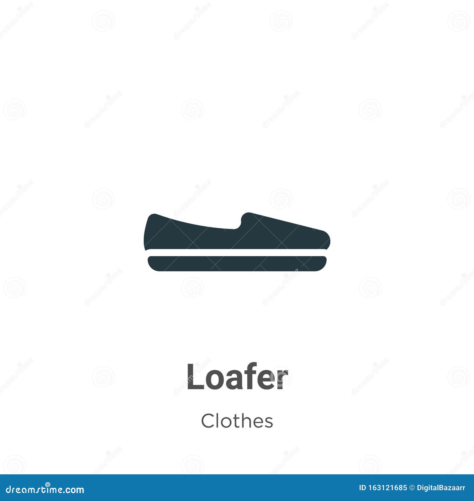 Loafer Vector Icon on White Background. Flat Vector Loafer Icon Symbol ...