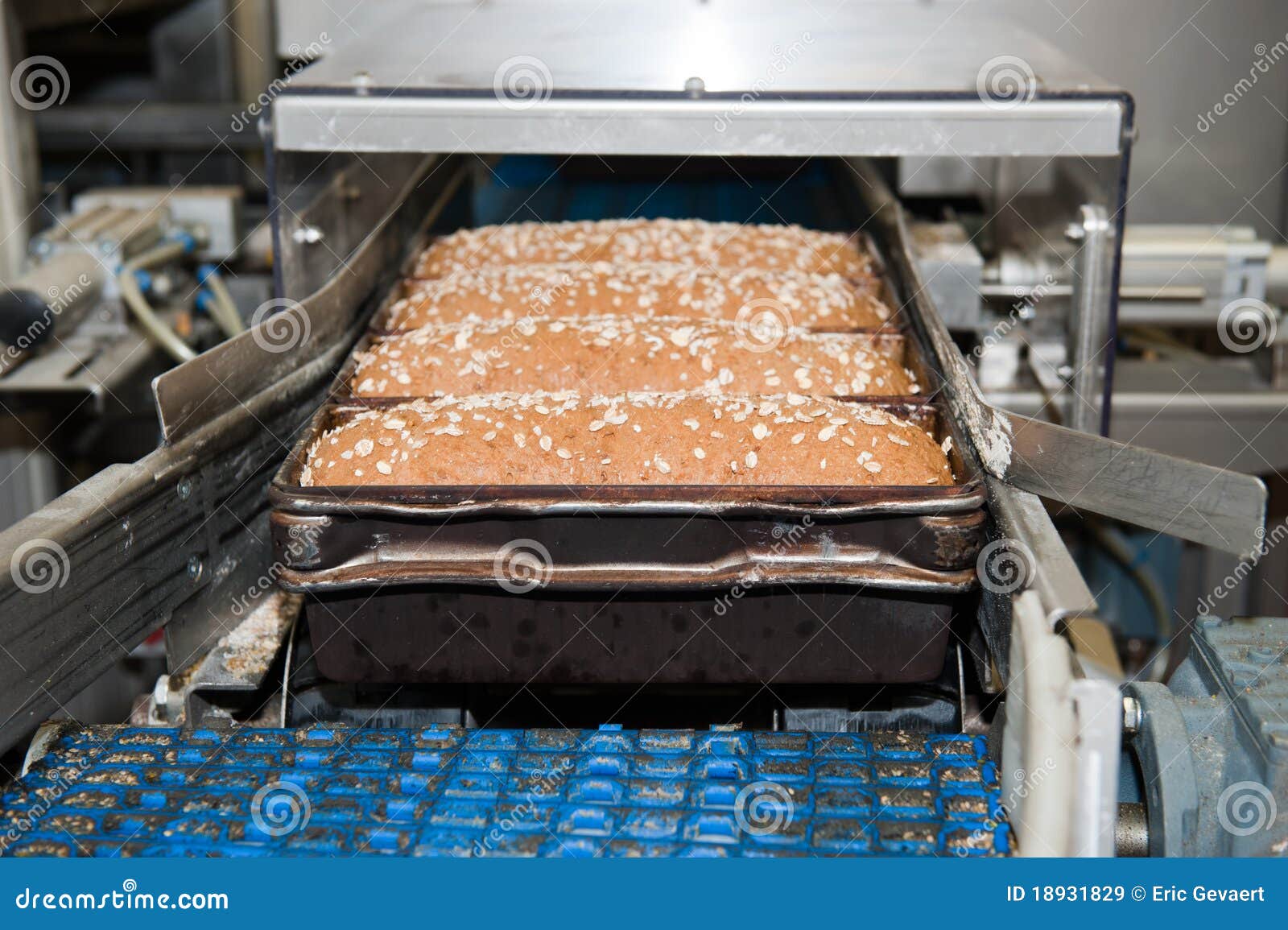 Loafs of Bread in the Factory Stock Image - Image of automation ...