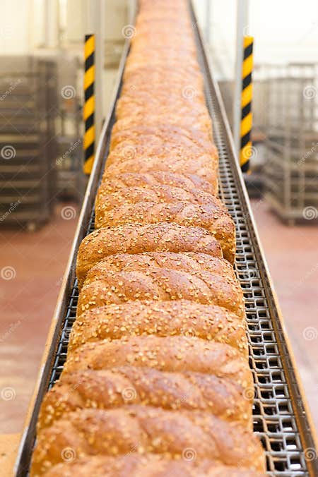 Loafs of Bread in the Factory Stock Photo - Image of industry, loaf ...