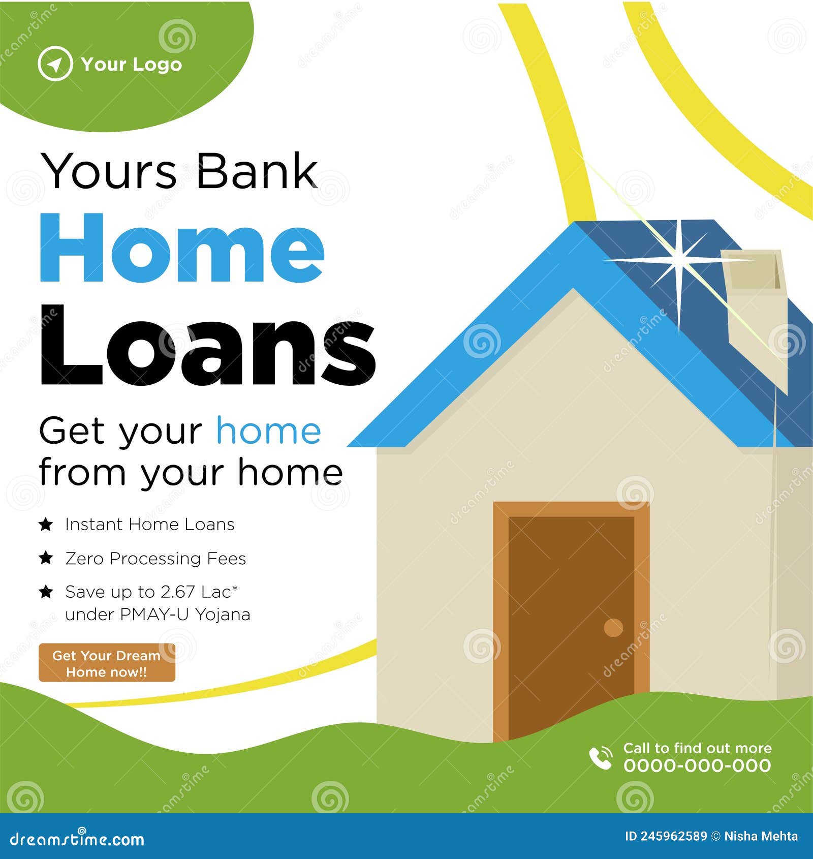 Banner Design of Yours Bank Home Loans Stock Vector - Illustration of ...