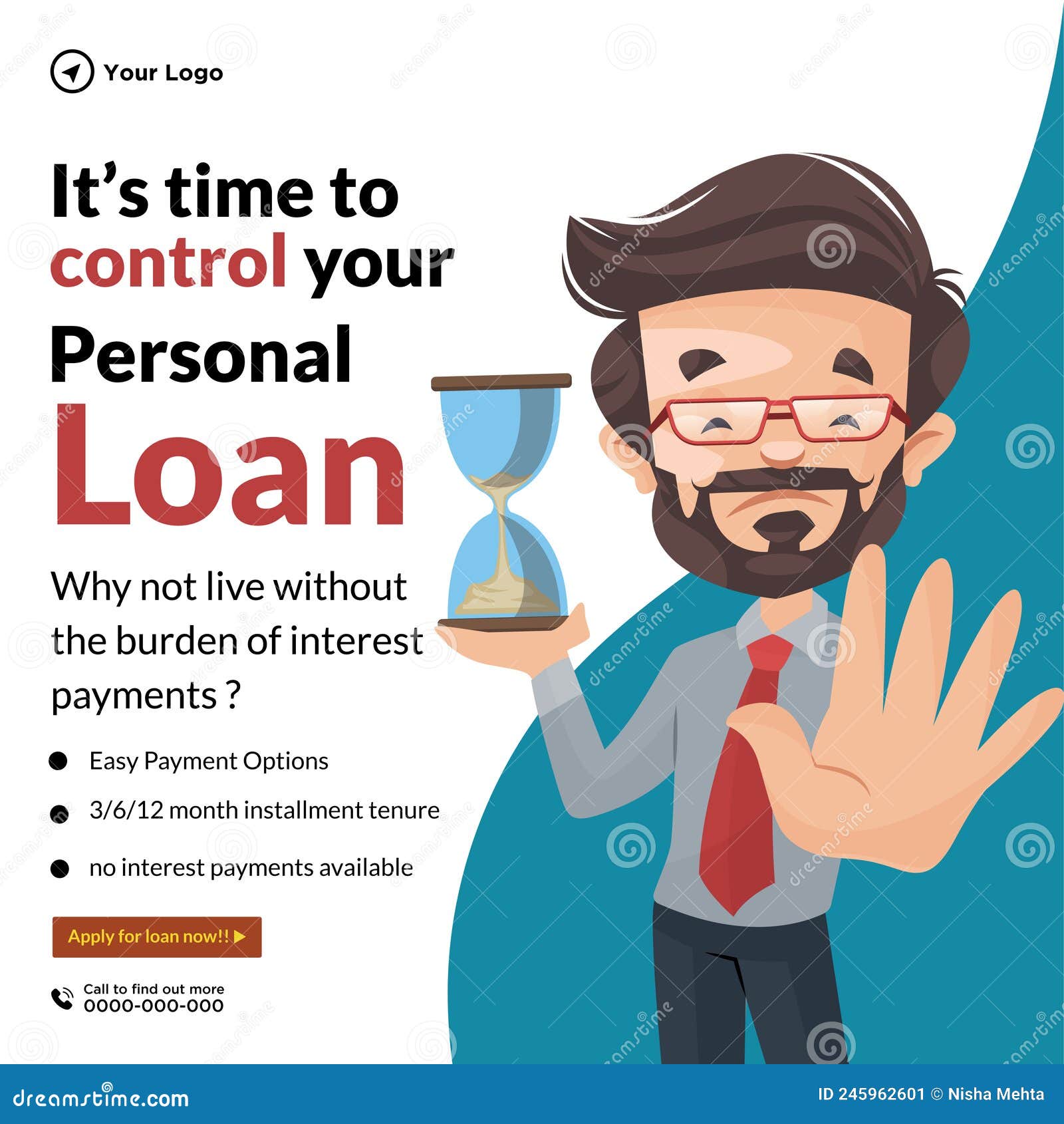 Banner Design of Control Your Personal Loan Stock Vector - Illustration ...