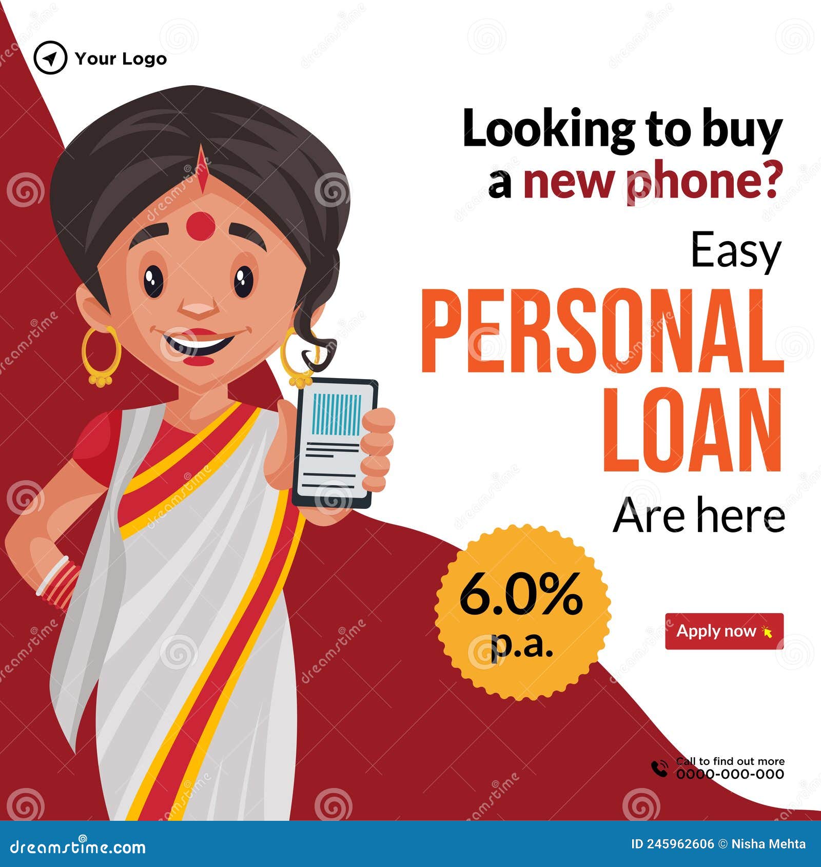 Banner Design of Personal Loan Stock Vector - Illustration of occasion ...