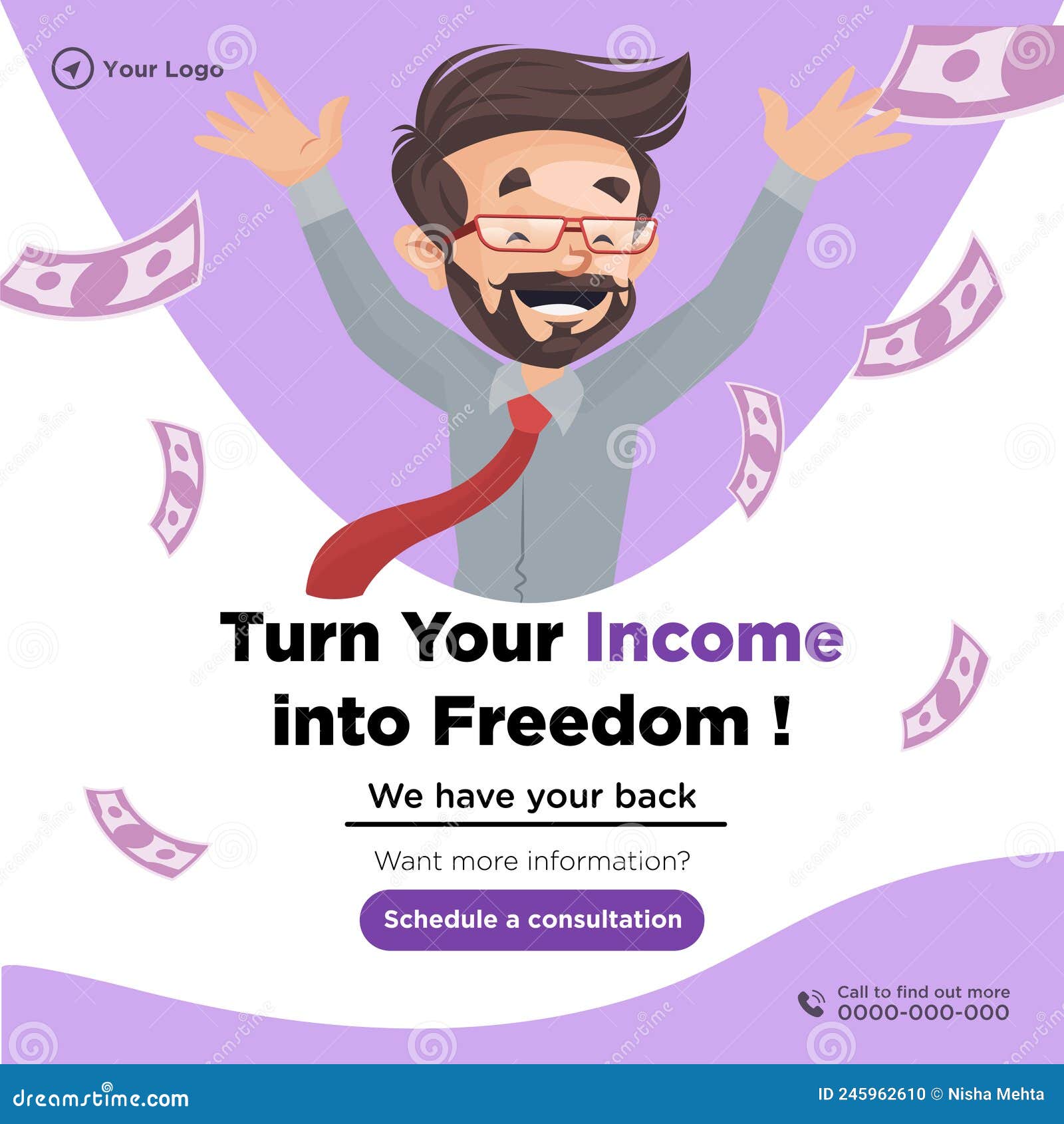 Banner Design of Idea To Turn Your Income Stock Vector - Illustration ...