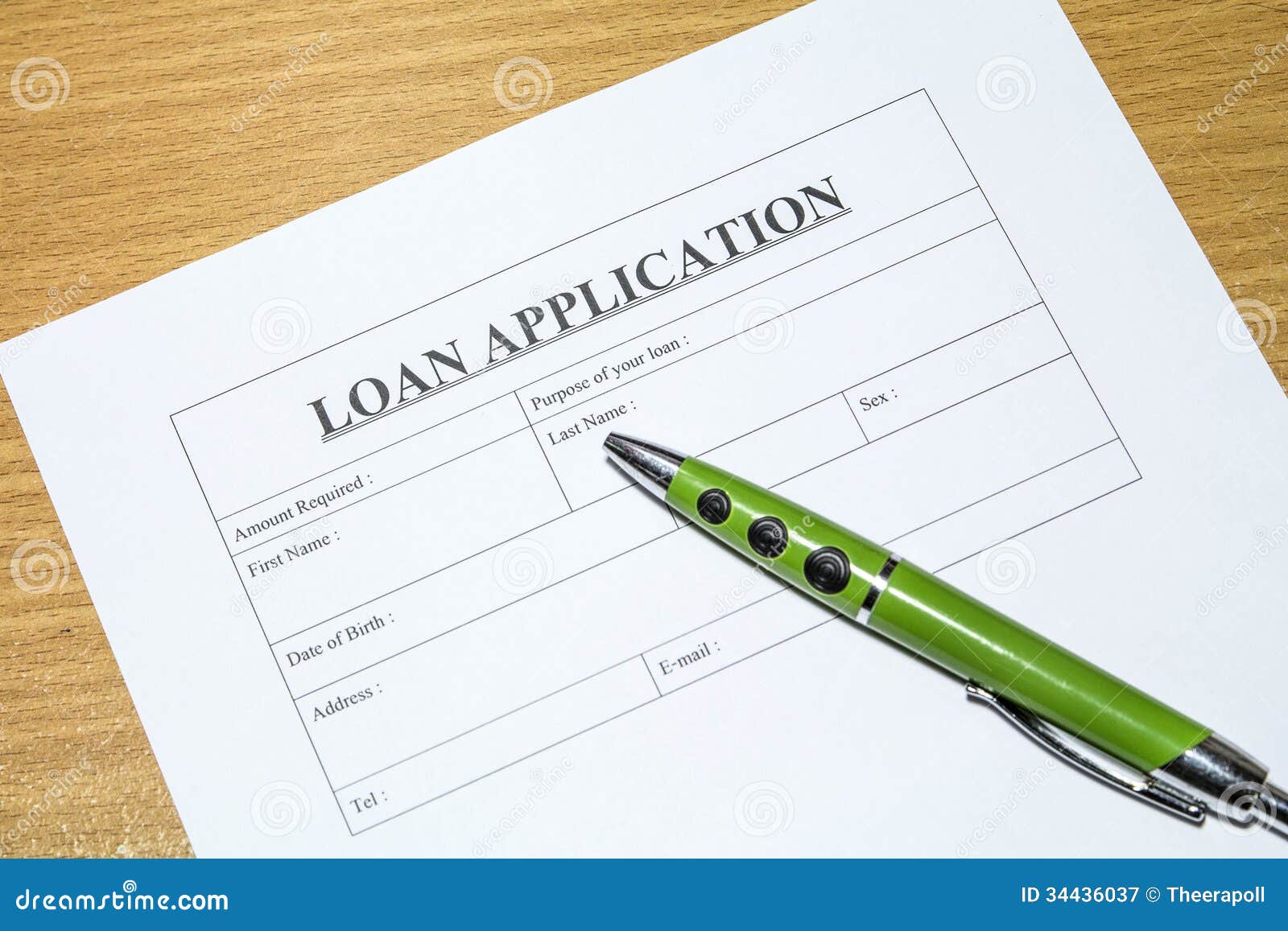 Loan application. stock image. Image of mortgage, finance - 34436037