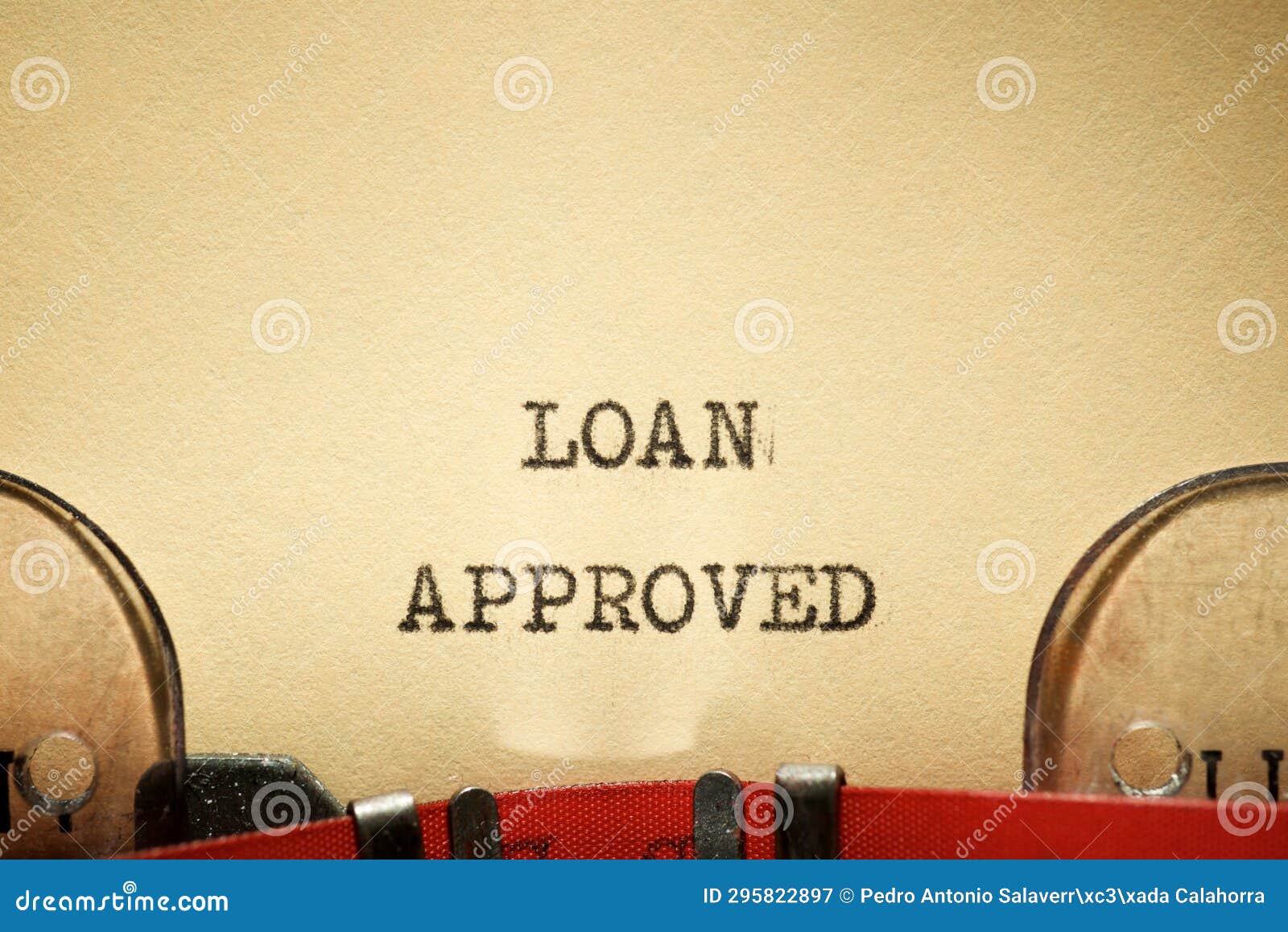 Loan approved text stock image. Image of typewriter - 295822897