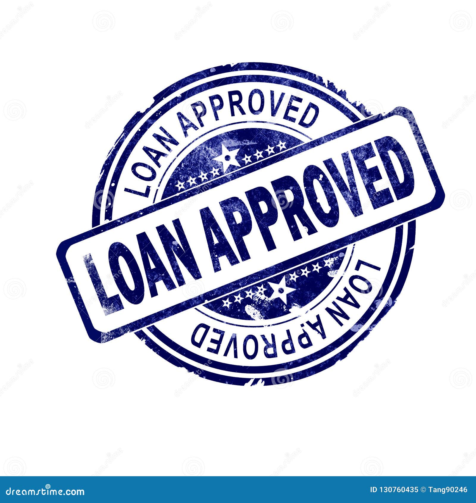 Loan Approved Word with Blue Round Stamp Stock Illustration ...