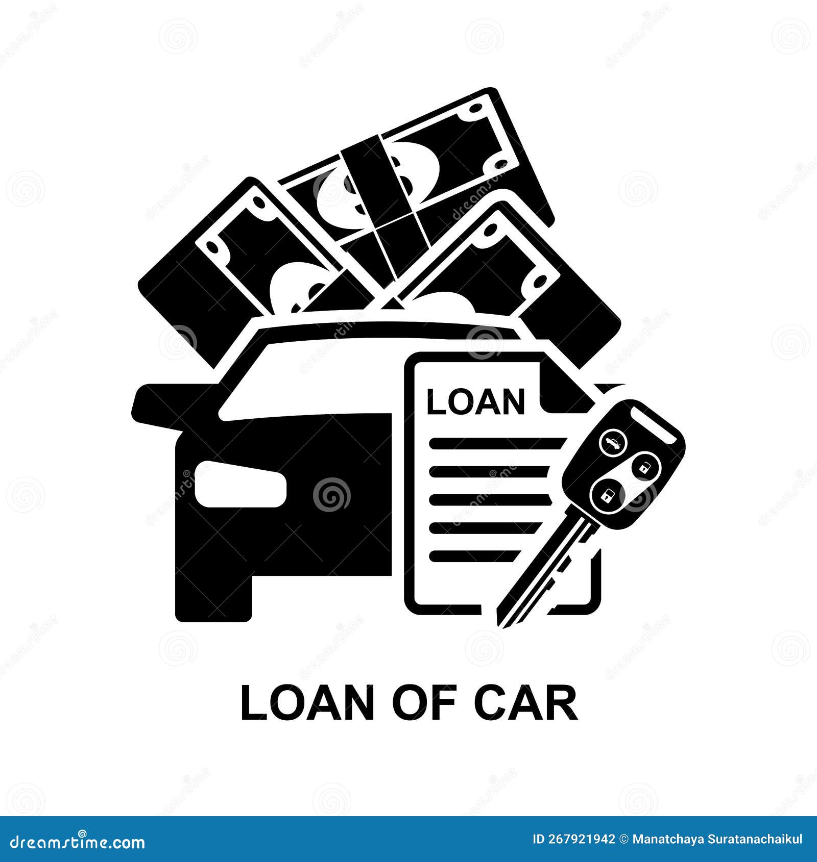 Loan of Car Icon. a Personal Loan for Car Owners Isolated on White ...