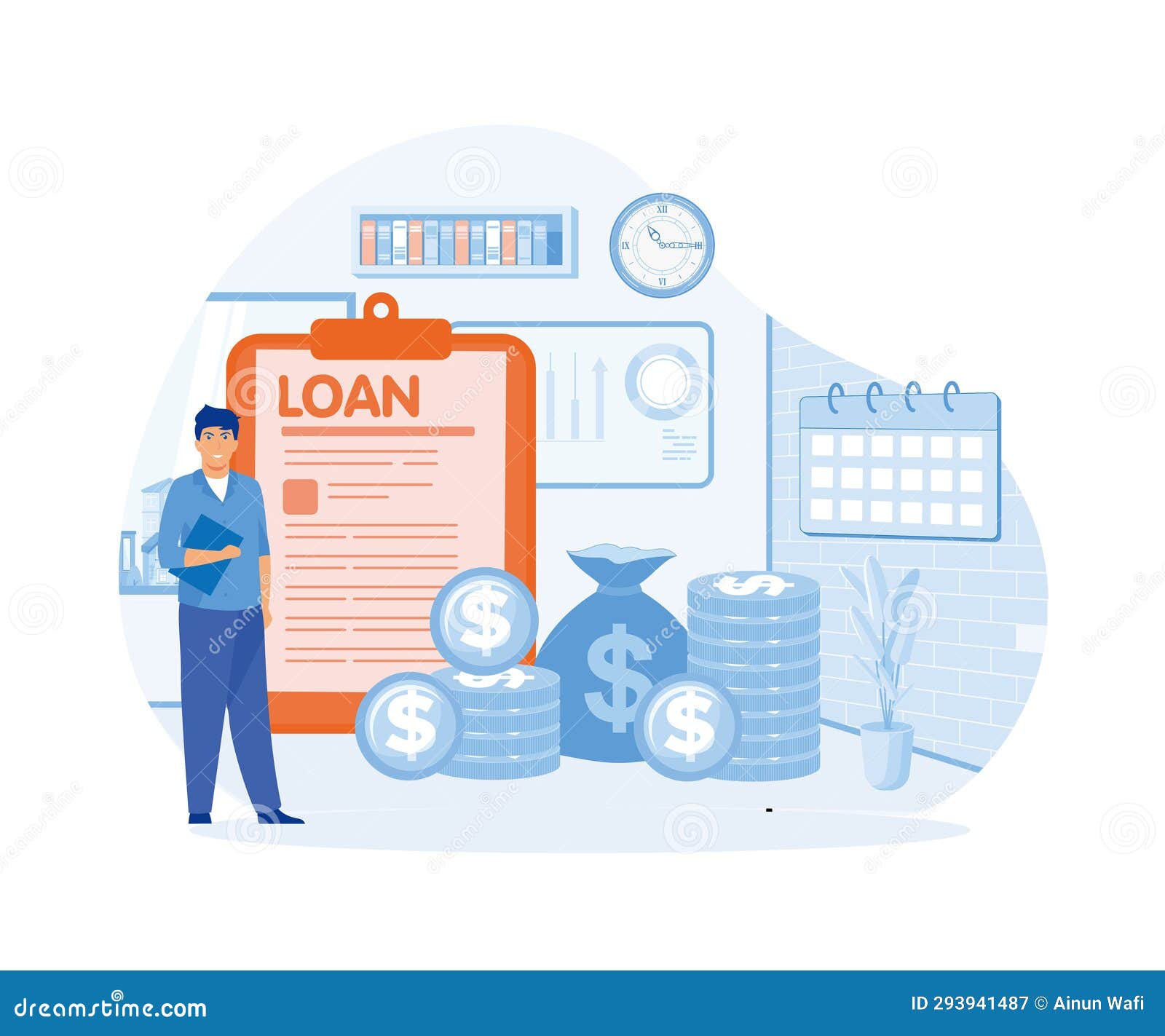 Loan Disbursement Flat Style Illustration Design Stock Vector ...