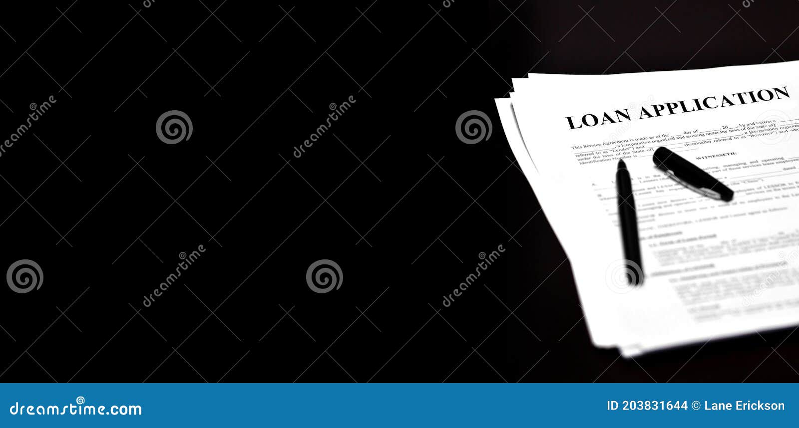 Loan Document Agreement on Desk with Pen Stock Photo - Image of bank ...