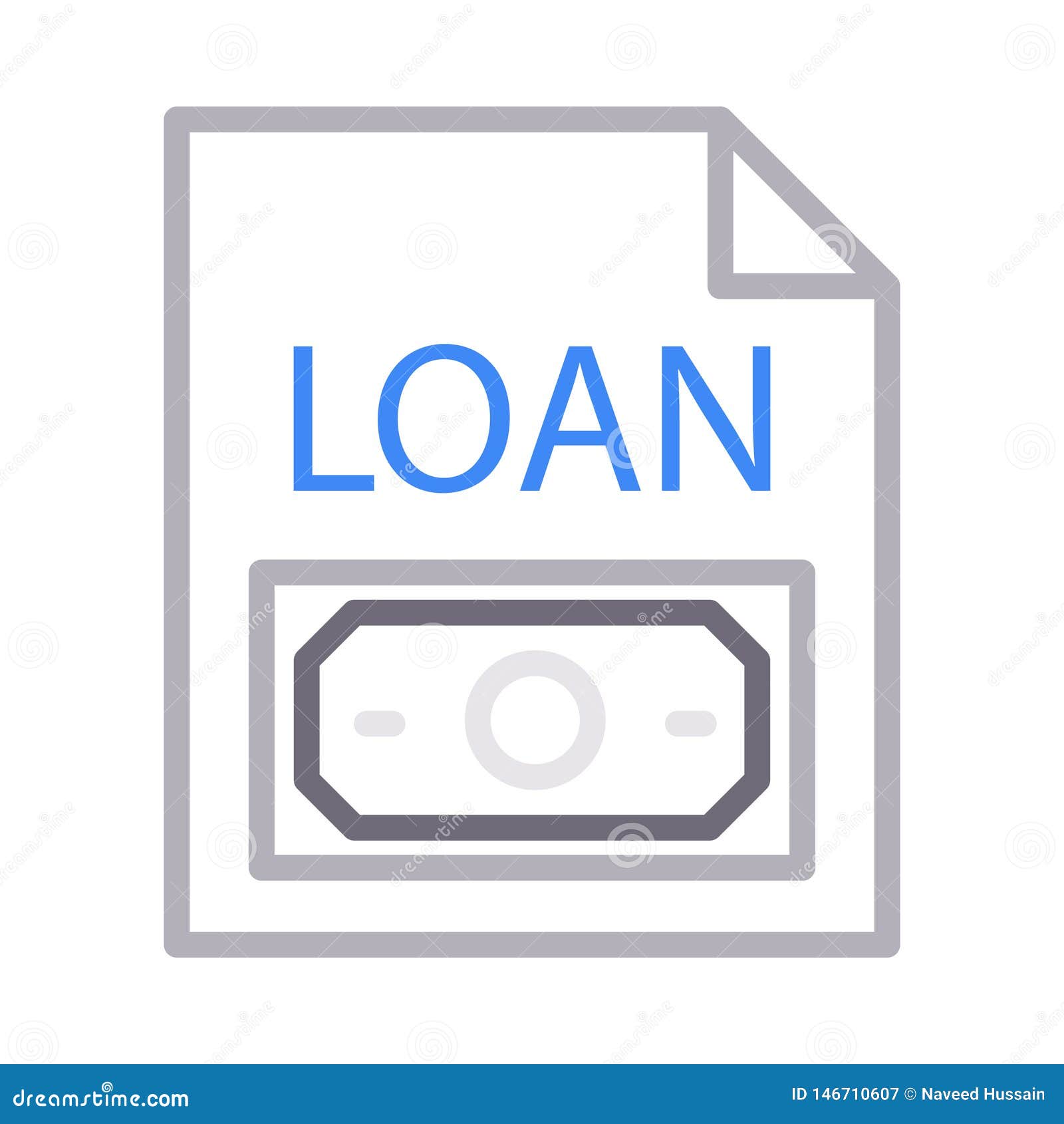 Loan File Thin Line Color Vector Icon Stock Vector - Illustration of ...