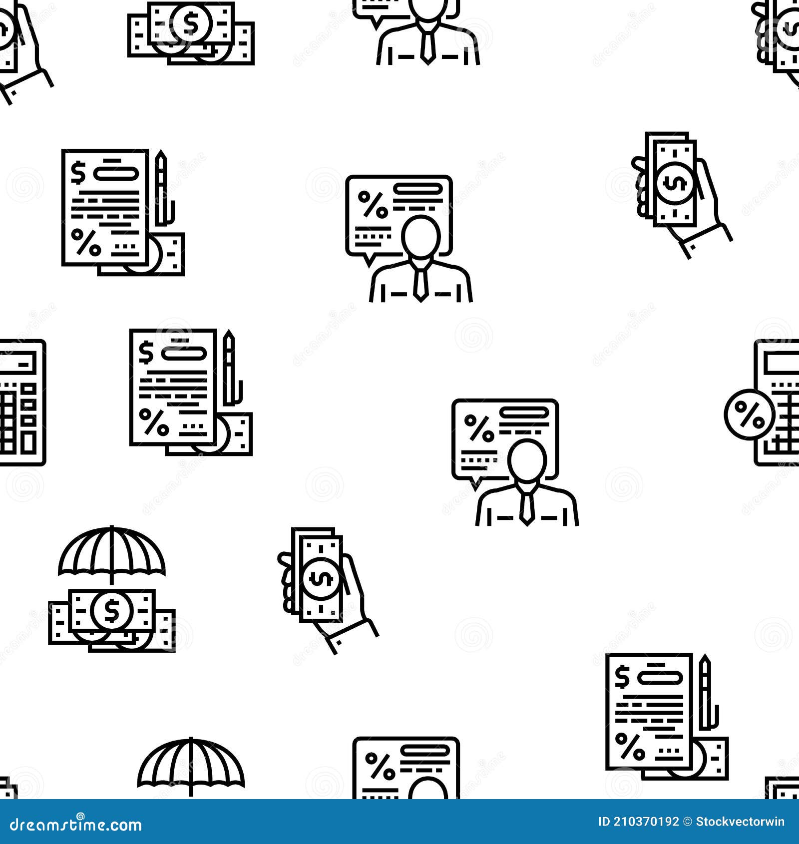 Loan Financial Credit Vector Seamless Pattern Stock Vector ...