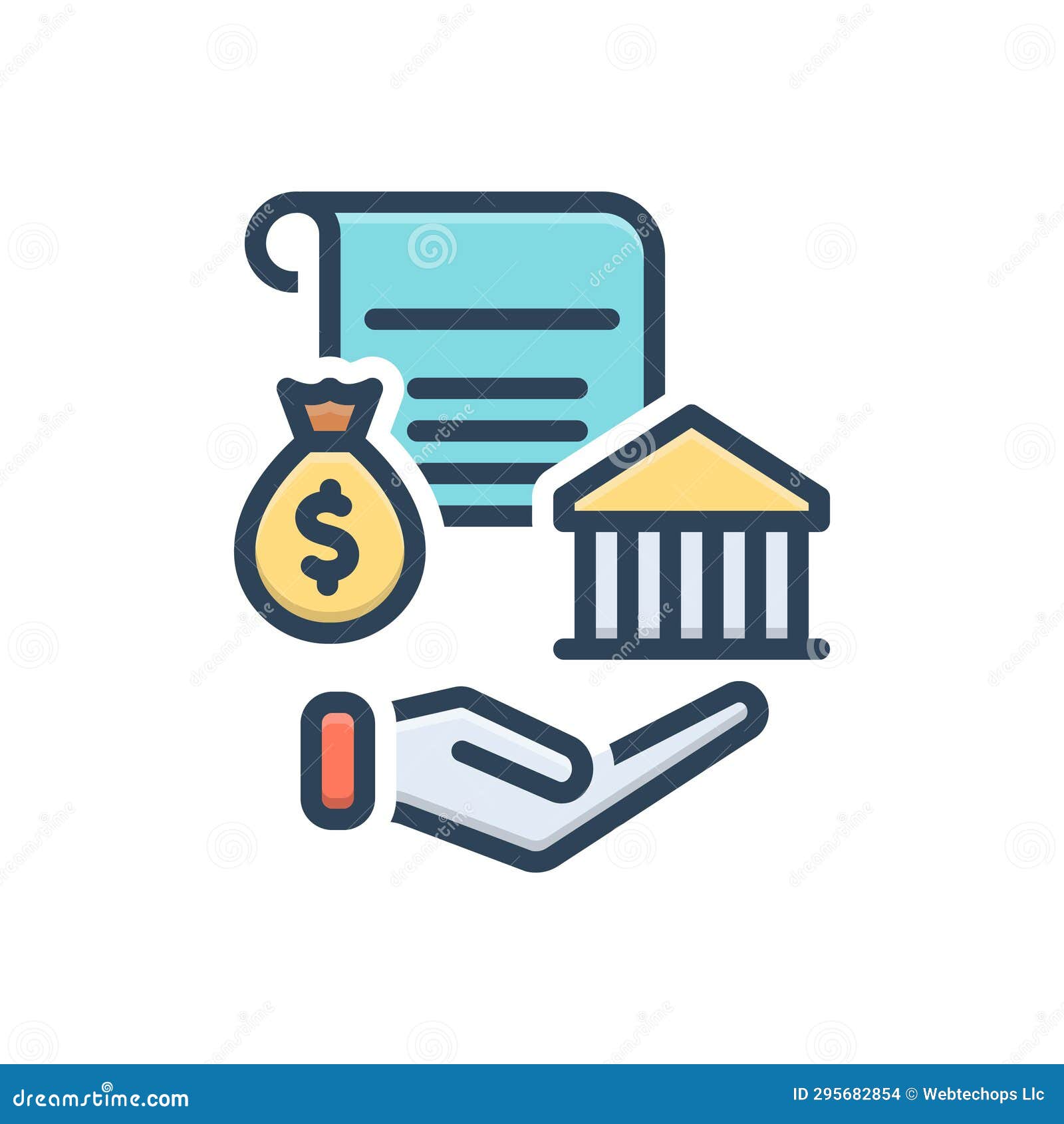 Color Illustration Icon for Loan, Invoice and Payment Stock ...