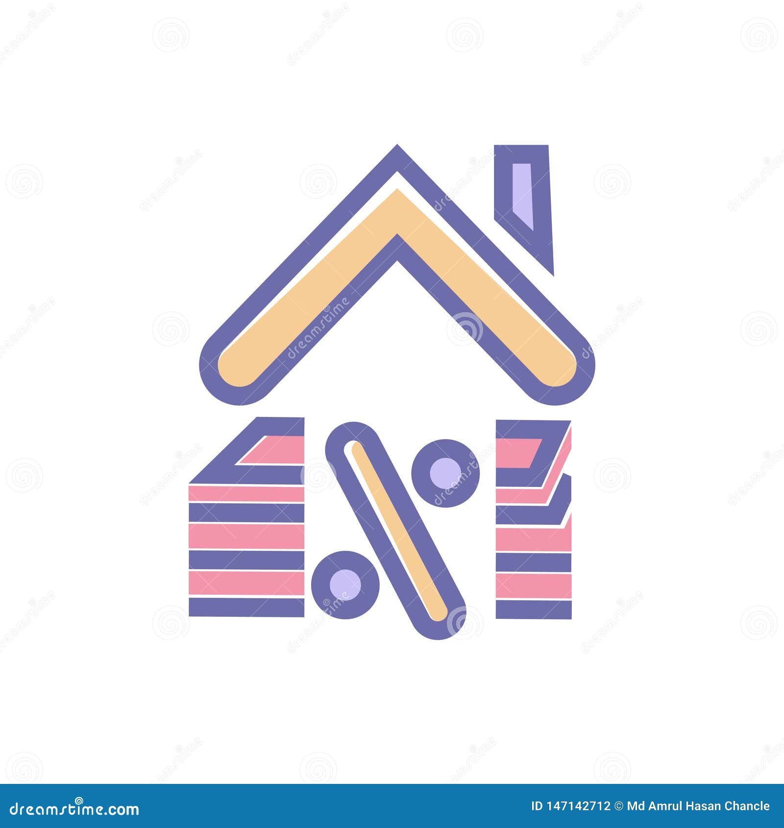 Loan Icon. Vector Simple of Home Loan Sign Symbol with Home- Vector ...