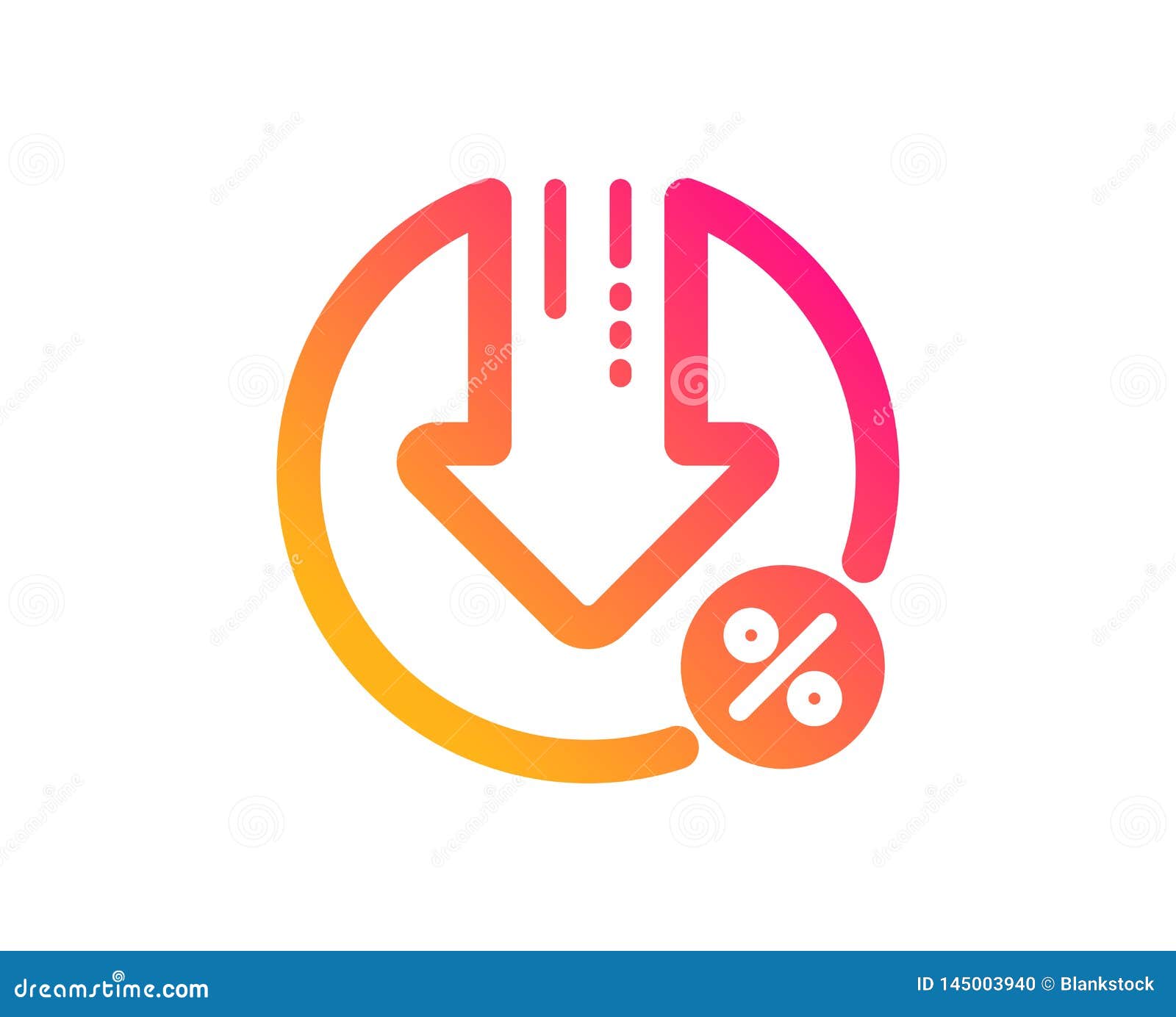 Loan Percent Decrease Icon. Discount Sign. Vector Stock Vector ...