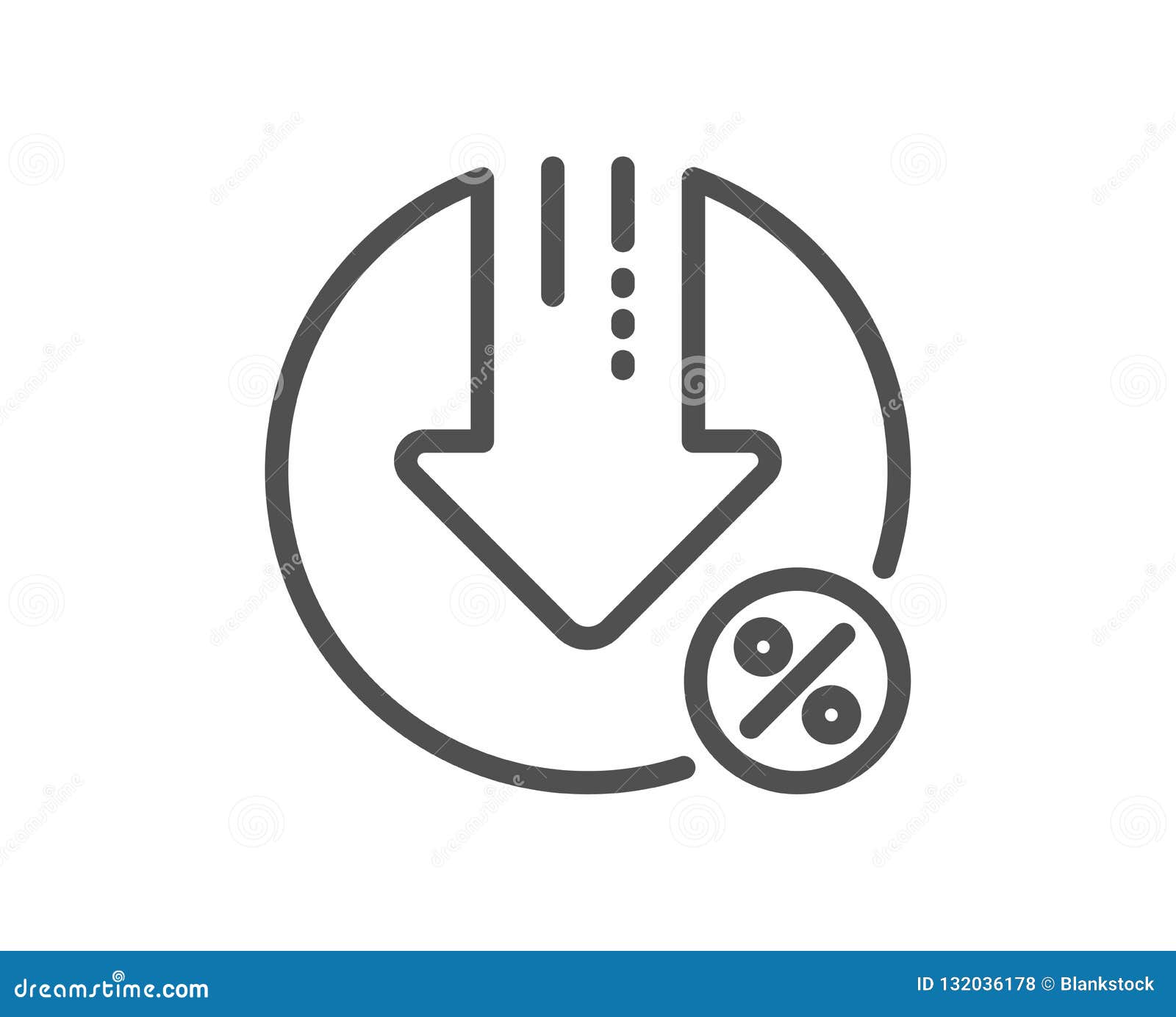 Loan Percent Decrease Line Icon. Discount Sign. Vector Stock Vector - Illustration of simple ...