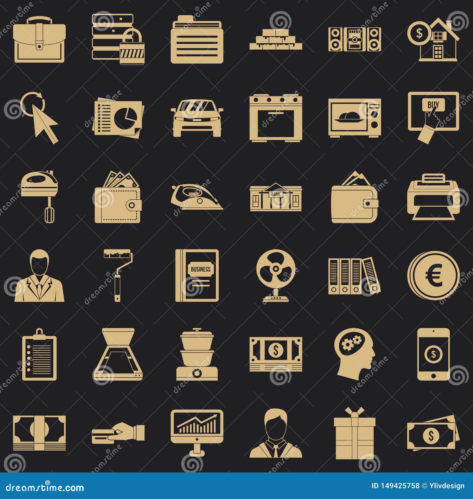 Loaning Icons Set, Simple Style Stock Vector - Illustration of exchange ...
