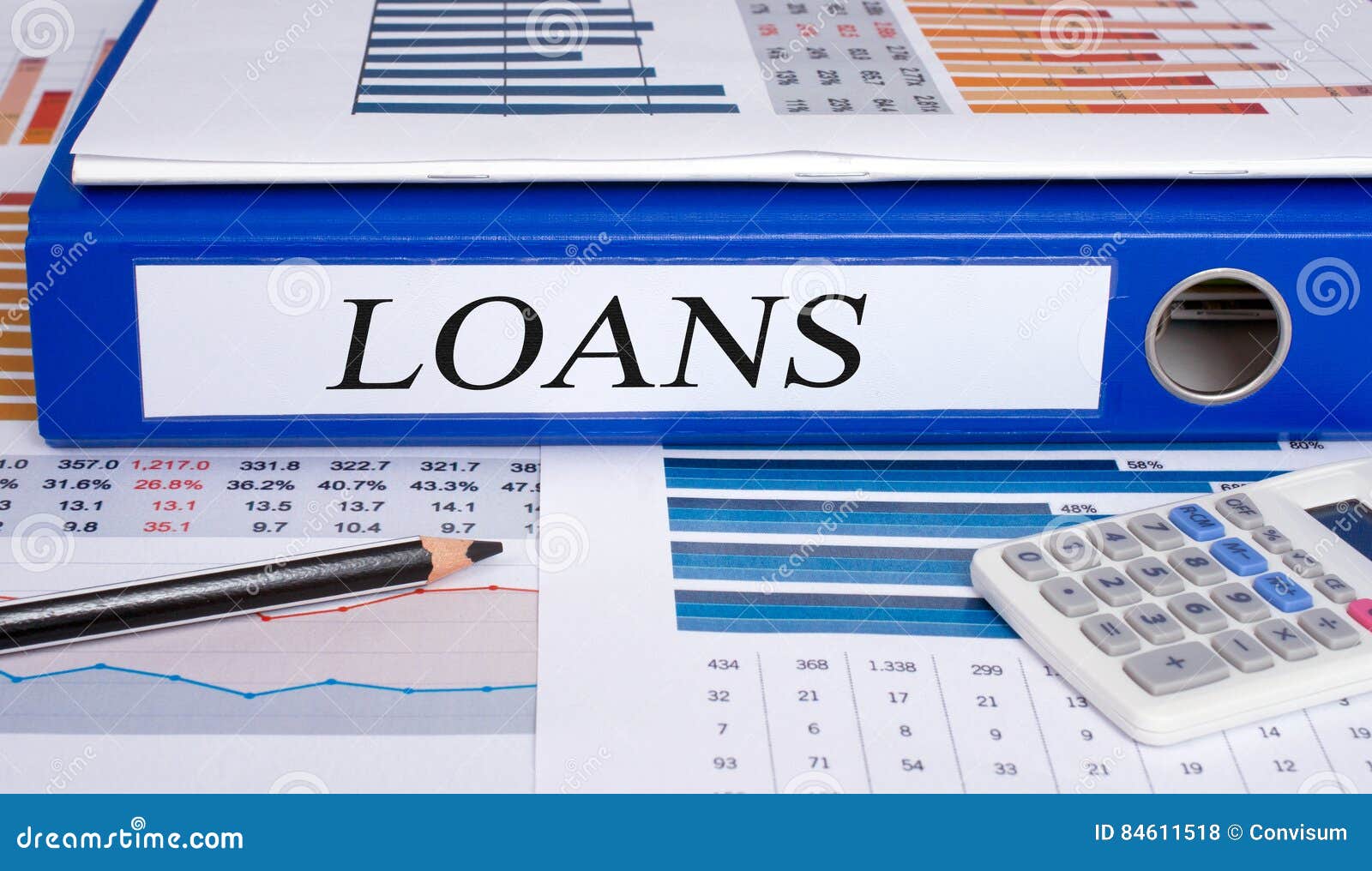 Loans binder in the office stock photo. Image of credit - 84611518